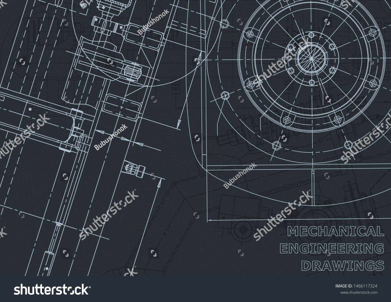 Cover Flyer Banner Background Engineering Drawing Stock Vector (Royalty ...