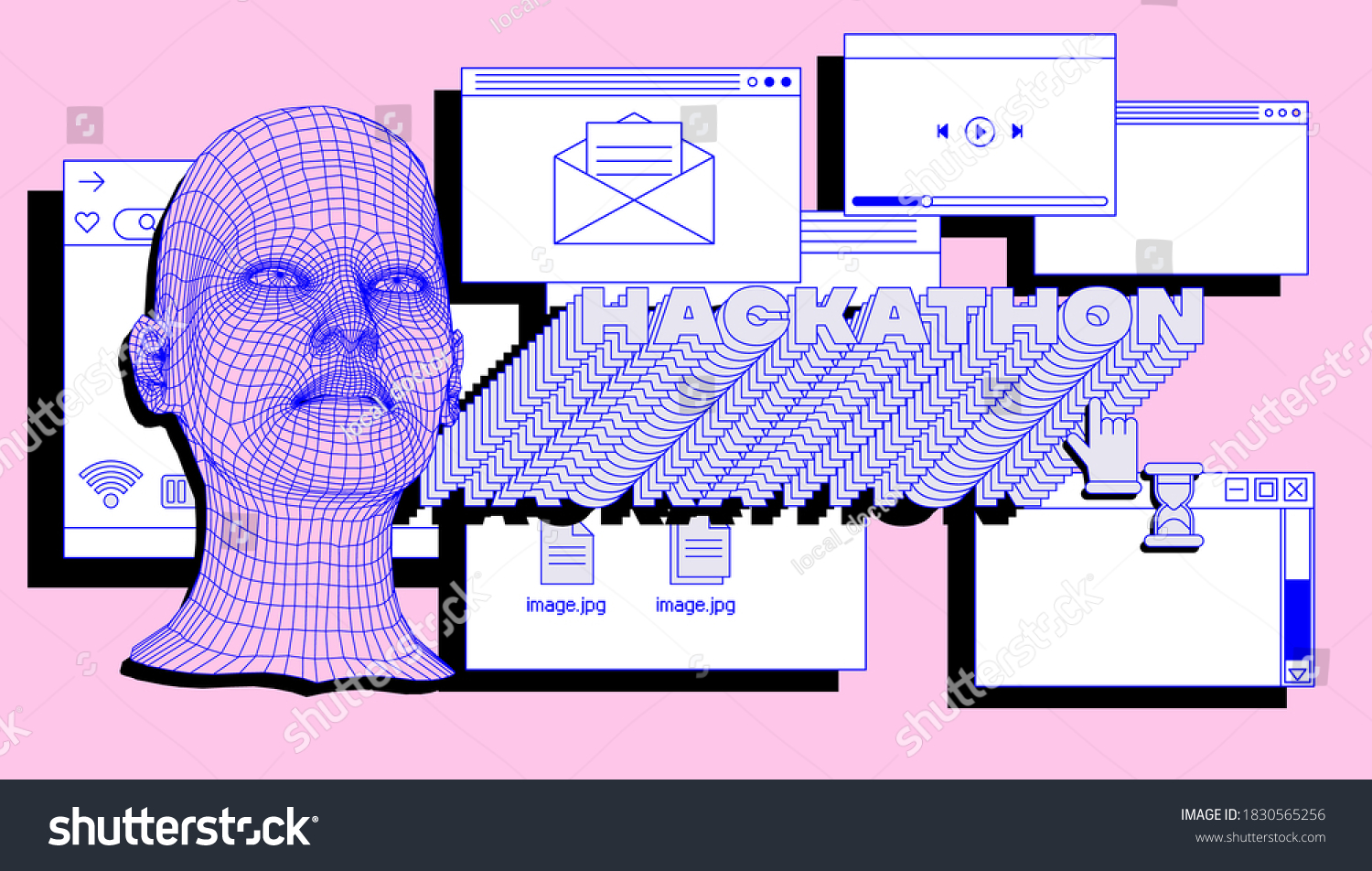 Cover Programming Hackathon Events Collage User Stock Vector (Royalty ...