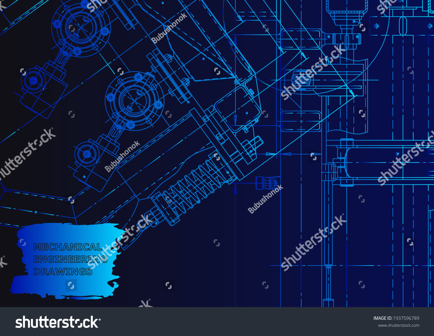 Cover Vector Engineering Drawing Mechanical Instrument Stock Vector ...