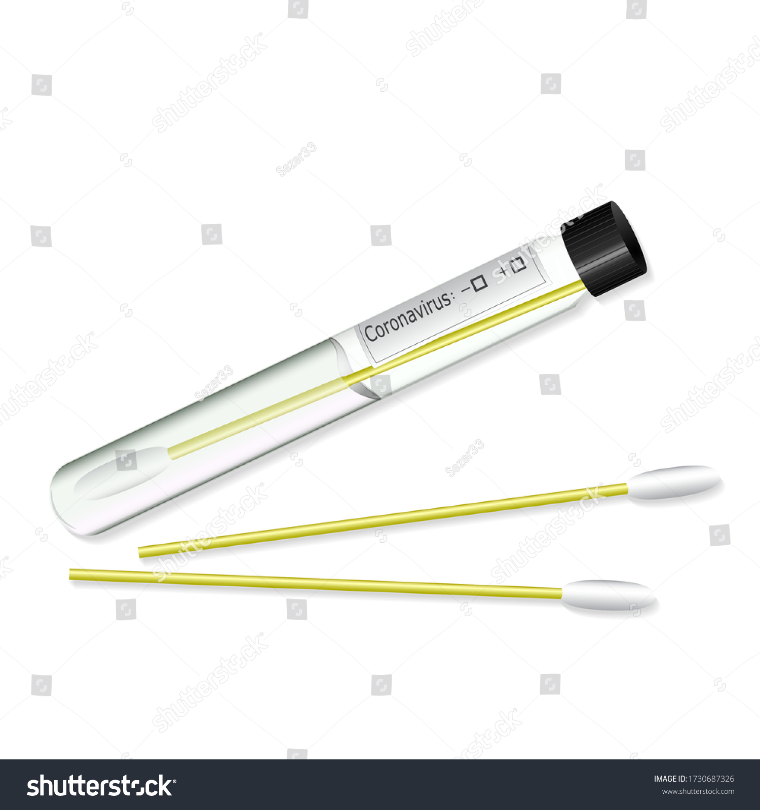 Covid19 Swab Collection Kit Specimen Sample Stock Vector (Royalty Free ...