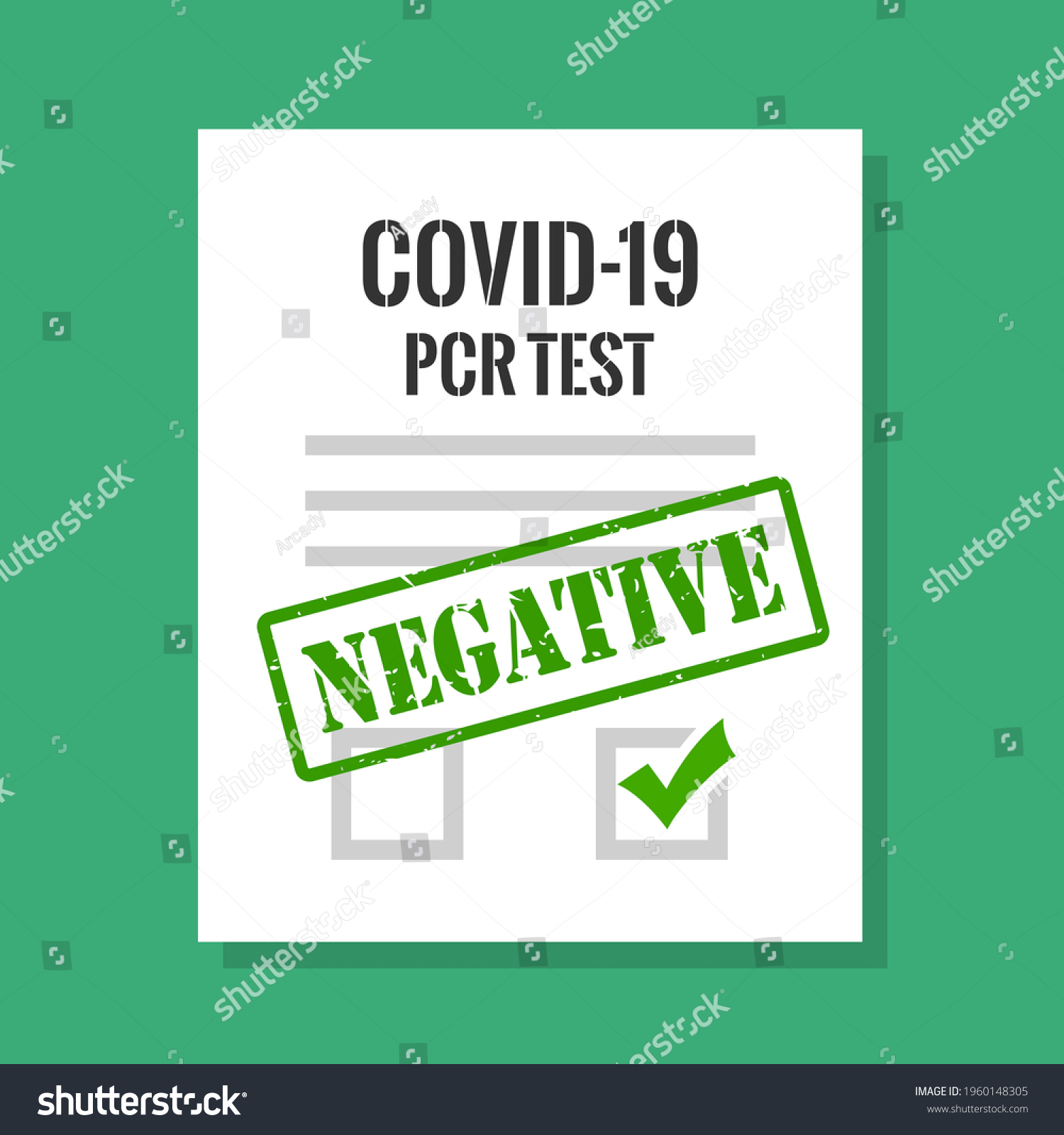 Covid19 Test Negative Result Certificate Vector Stock Vector (Royalty ...