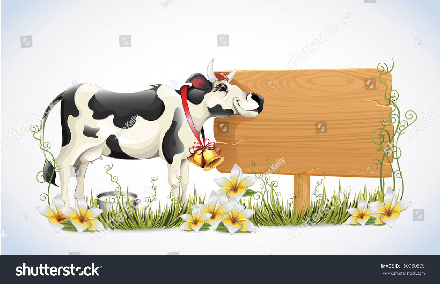 Cow Banner Stock Vector 160980809 - Shutterstock