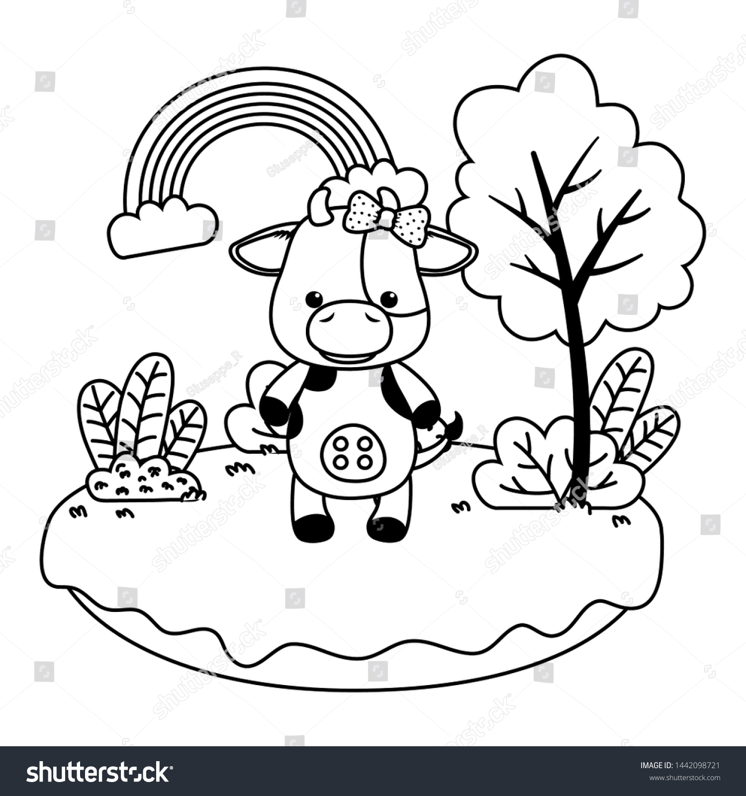 Cow Cartoon Design Vector Illustrator Stock Vector (Royalty Free ...