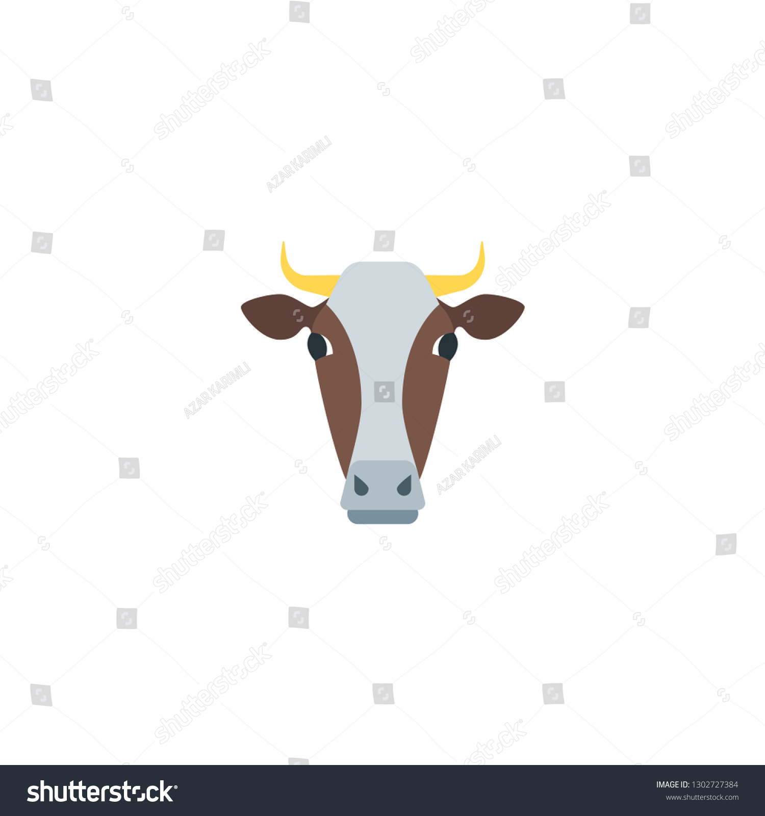 Cow Face Icon Stock Vector (Royalty Free) 1302727384