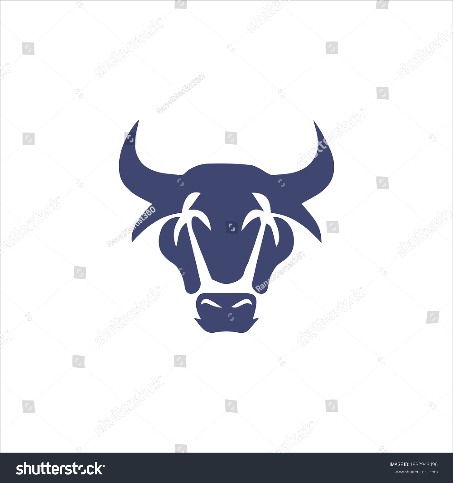 Cow Face Logo Icon Design Stock Vector (Royalty Free) 1932943496 ...