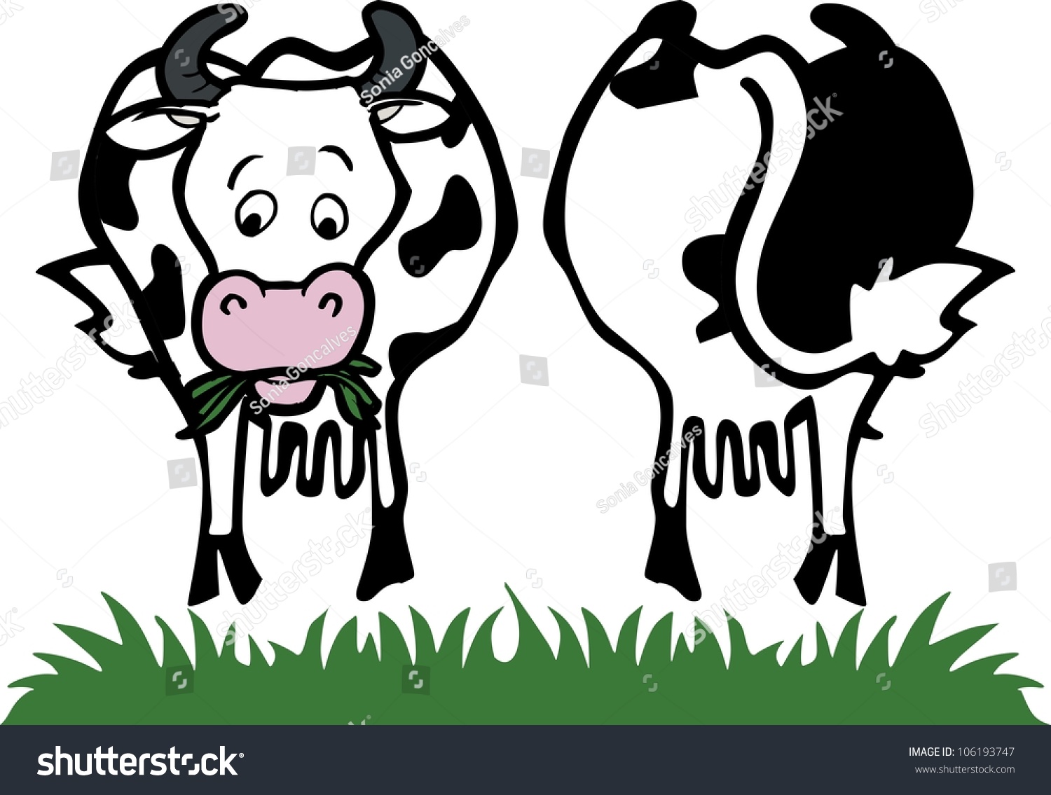 Cow Front Back Stock Vector (Royalty Free) 106193747 | Shutterstock
