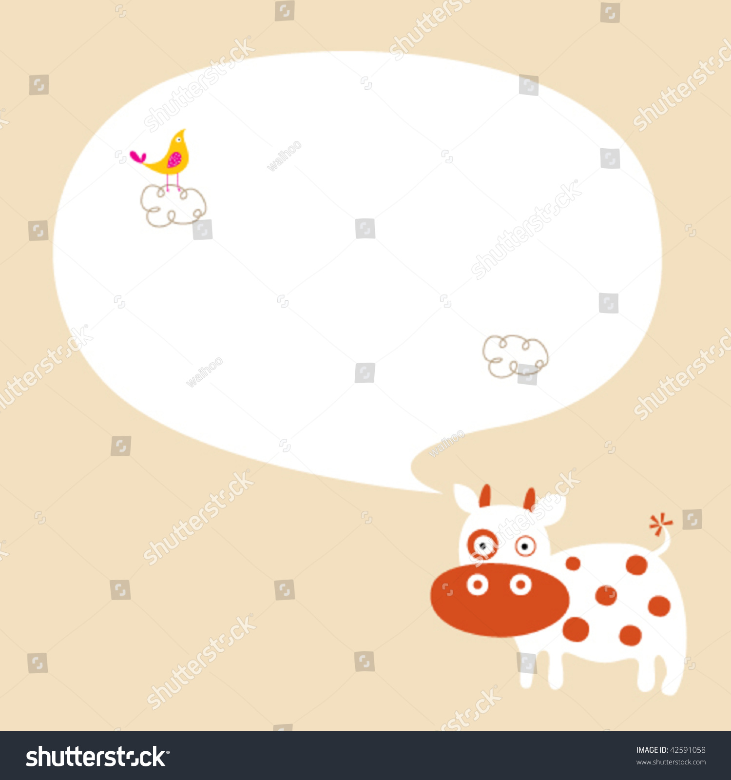 Cow Greeting Message Stock Vector (Royalty Free) 42591058 | Shutterstock
