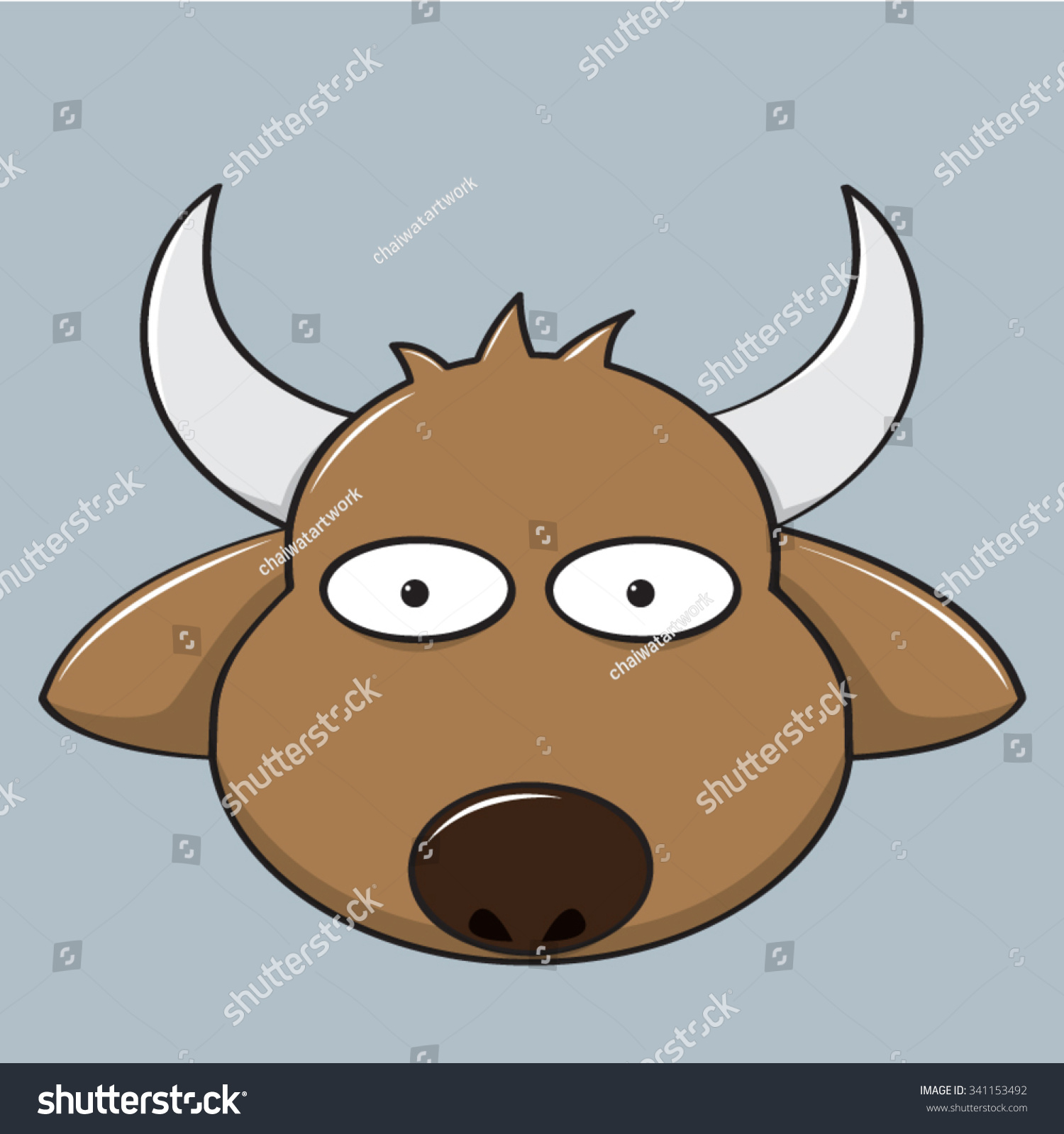 Cow Head Cartoon Vector Illustration Stock Vector (Royalty Free) 341153492