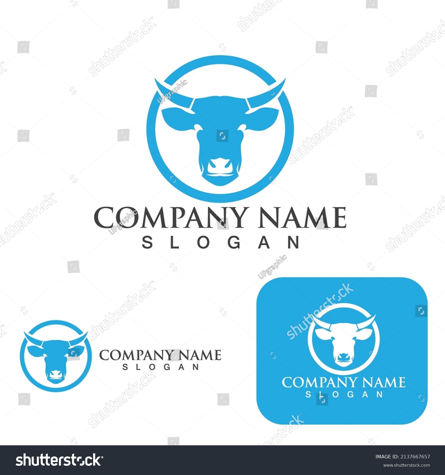 Cow Head Logo Vector Template Stock Vector (Royalty Free) 2137667657 ...