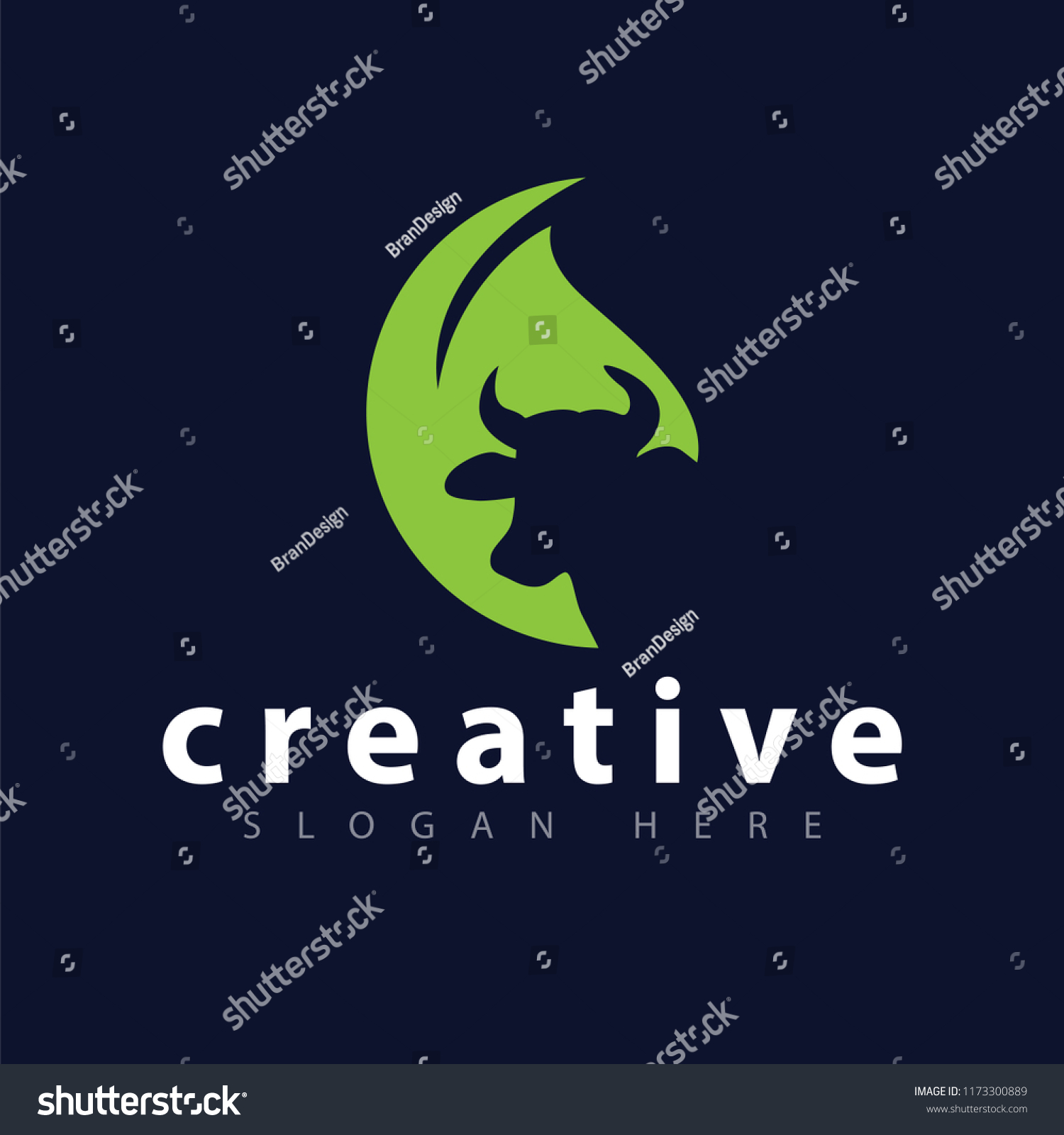 Cow Leaf Logo Icon Vector Template Stock Vector (Royalty Free ...