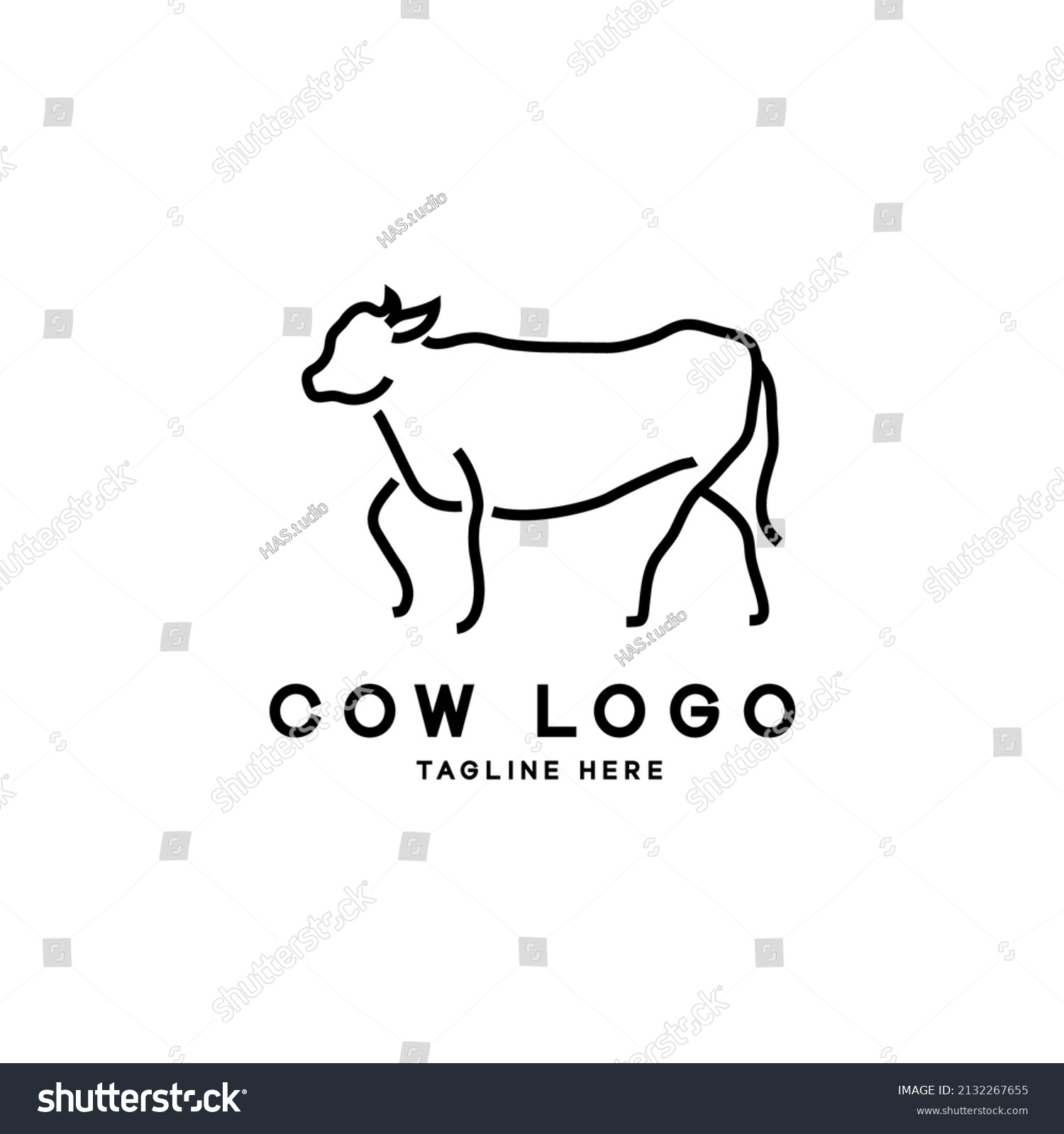 Cow Logo Design Template Illustration Vector Stock Vector (Royalty Free ...
