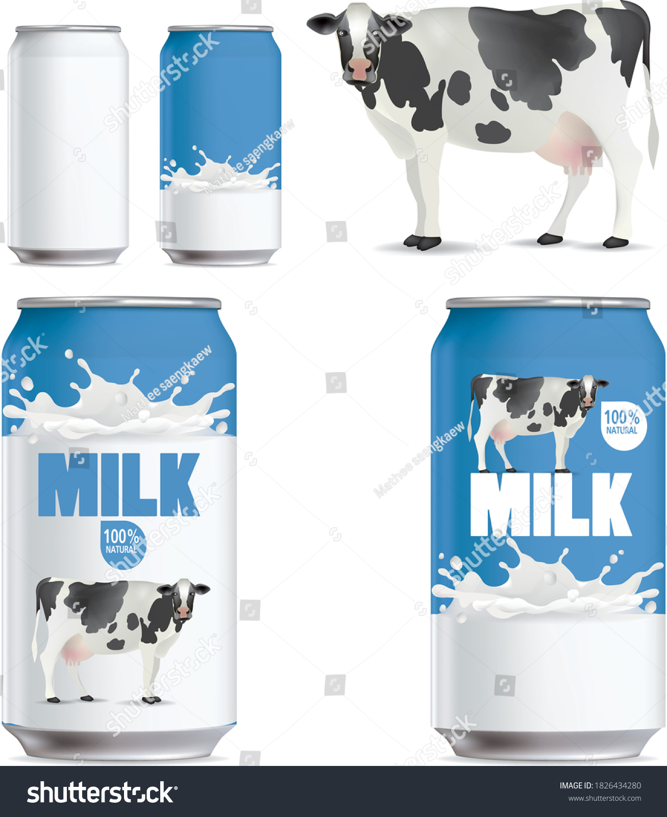 Cow Milk Packaging Designillustration Vector Stock Vector (Royalty Free ...