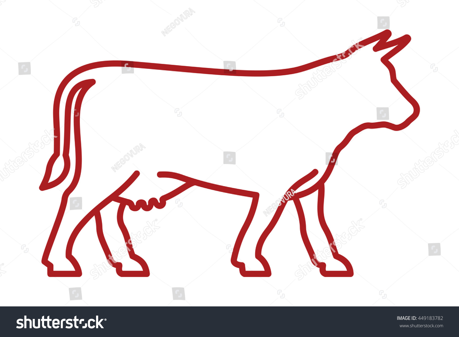 Cow Outline Vector Icon Stock Vector (Royalty Free) 449183782 ...