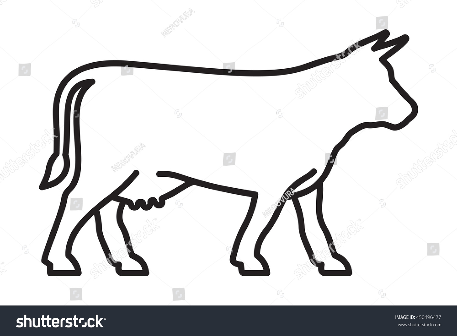 Cow Outline Vector Icon Stock Vector 450496477 - Shutterstock