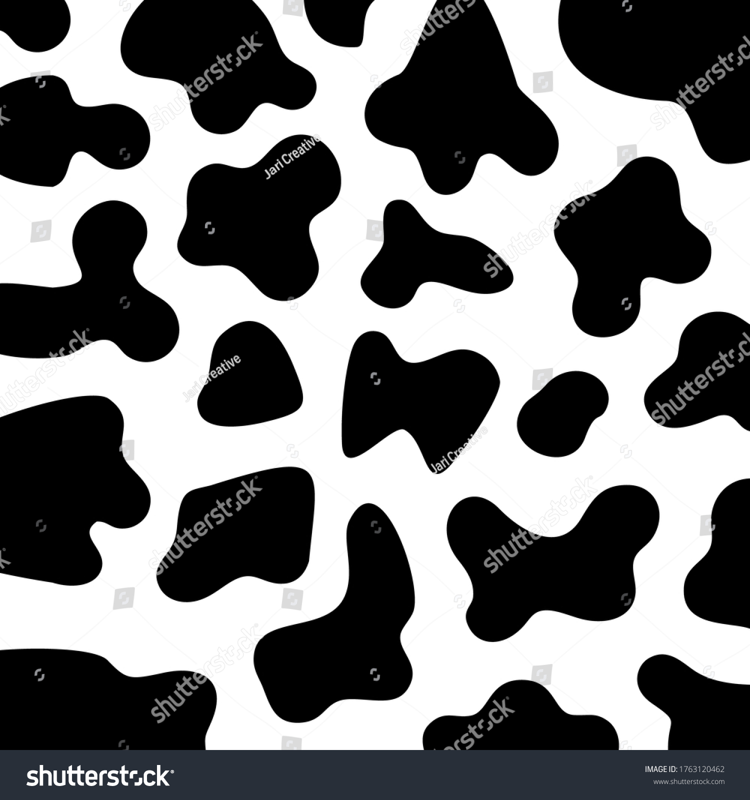 Cow Pattern Black White Vector Stock Vector (Royalty Free) 1763120462