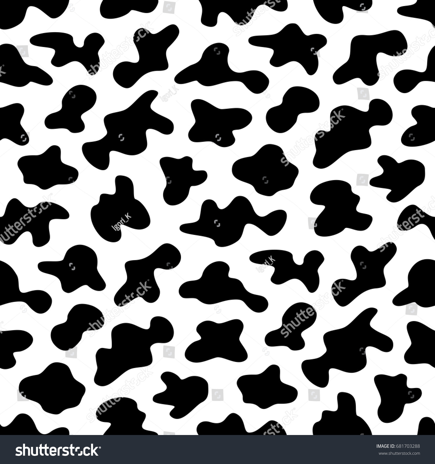Cow Seamless Pattern Vector Illustration: vector de stock (libre de ...