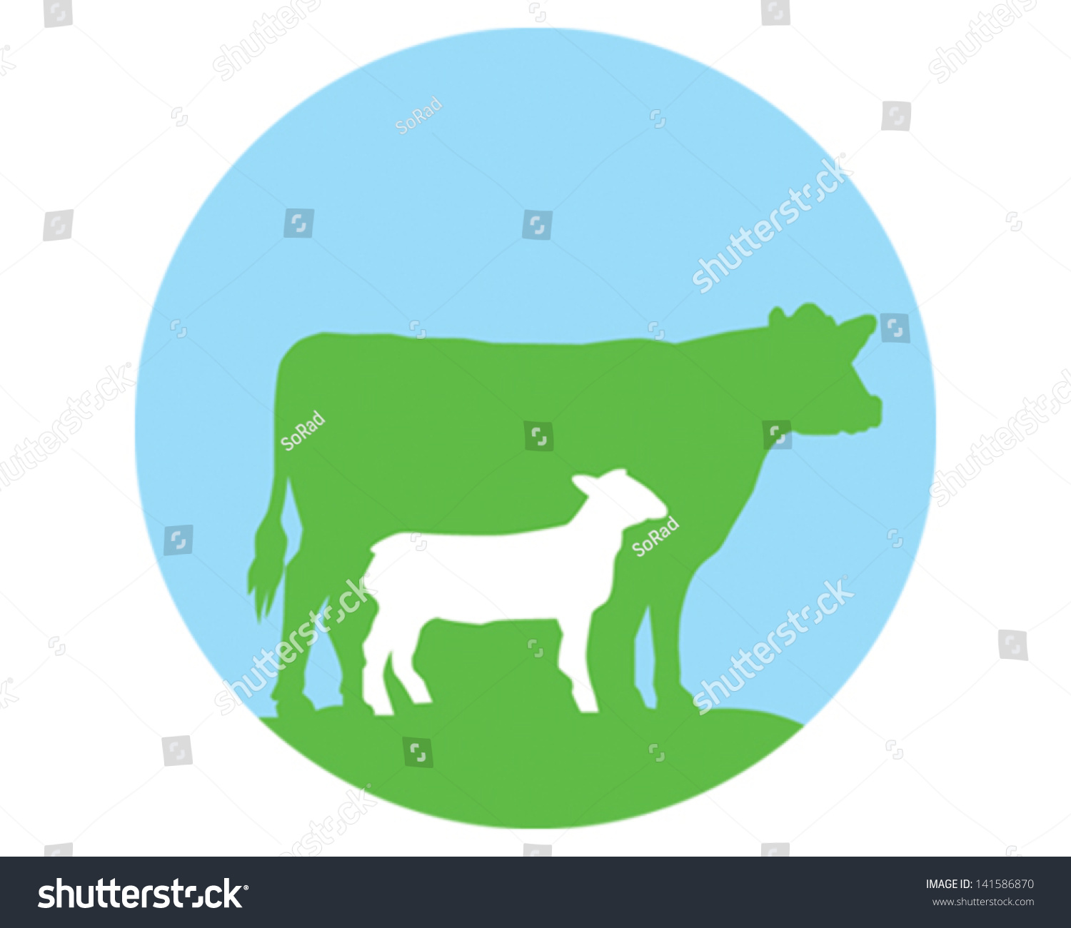 Cow Sheep Stock Vector 141586870 - Shutterstock