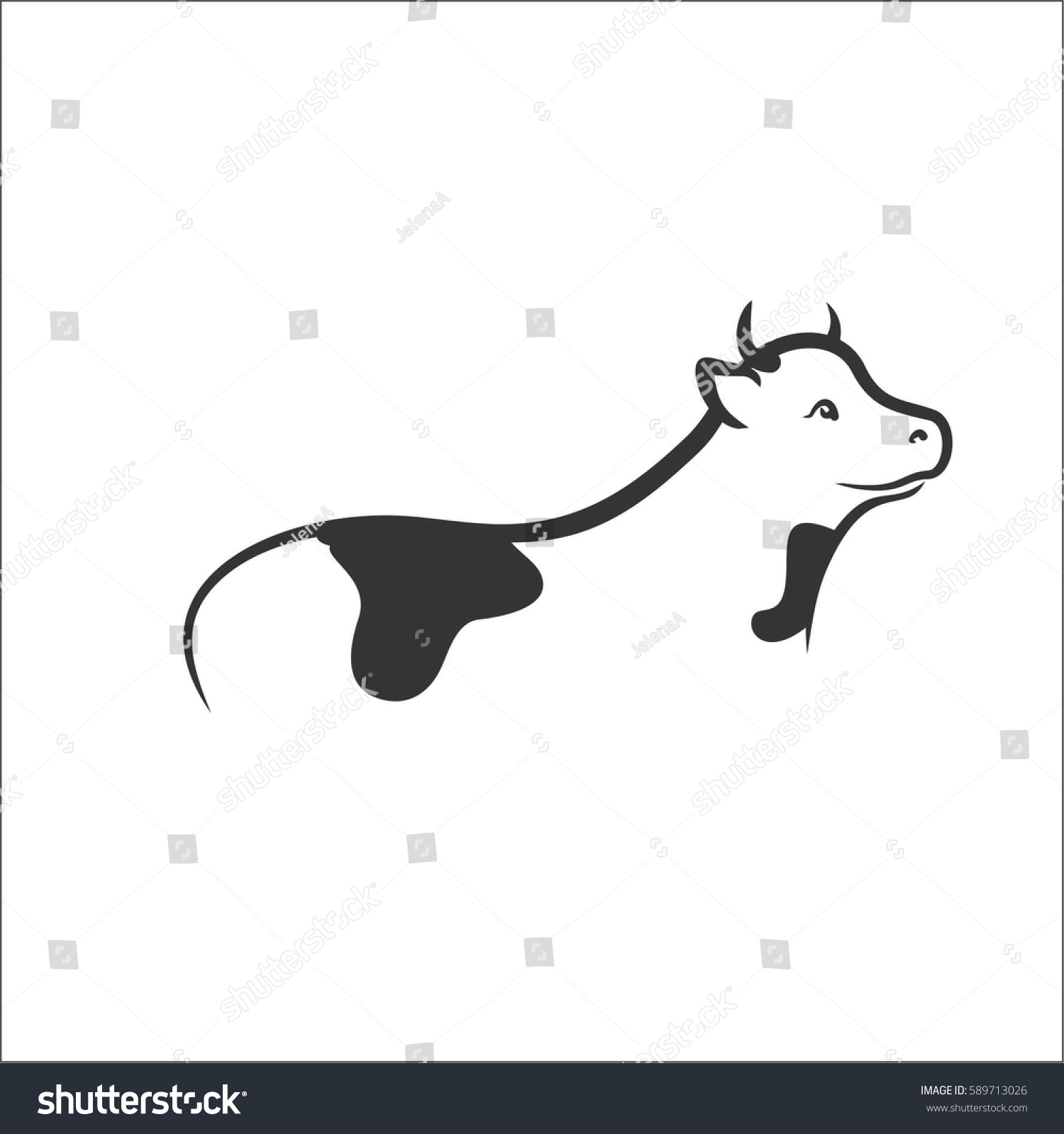 Cow Stylized Draw Stock Vector (Royalty Free) 589713026 | Shutterstock