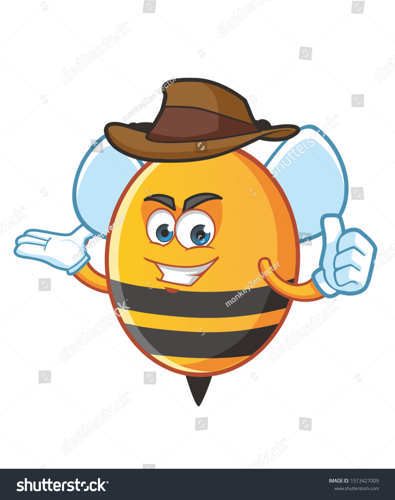 Cowboy Bee Mascot Character Vector Design Stock Vector (Royalty Free ...