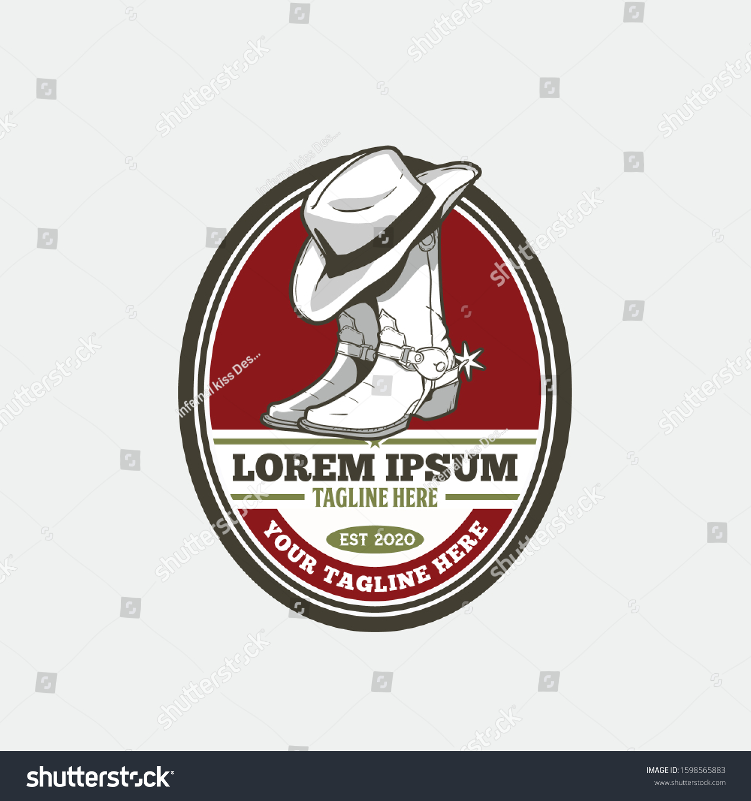 Cowboy Boots Hat Vector Logo Template Stock Vector (Royalty Free ...