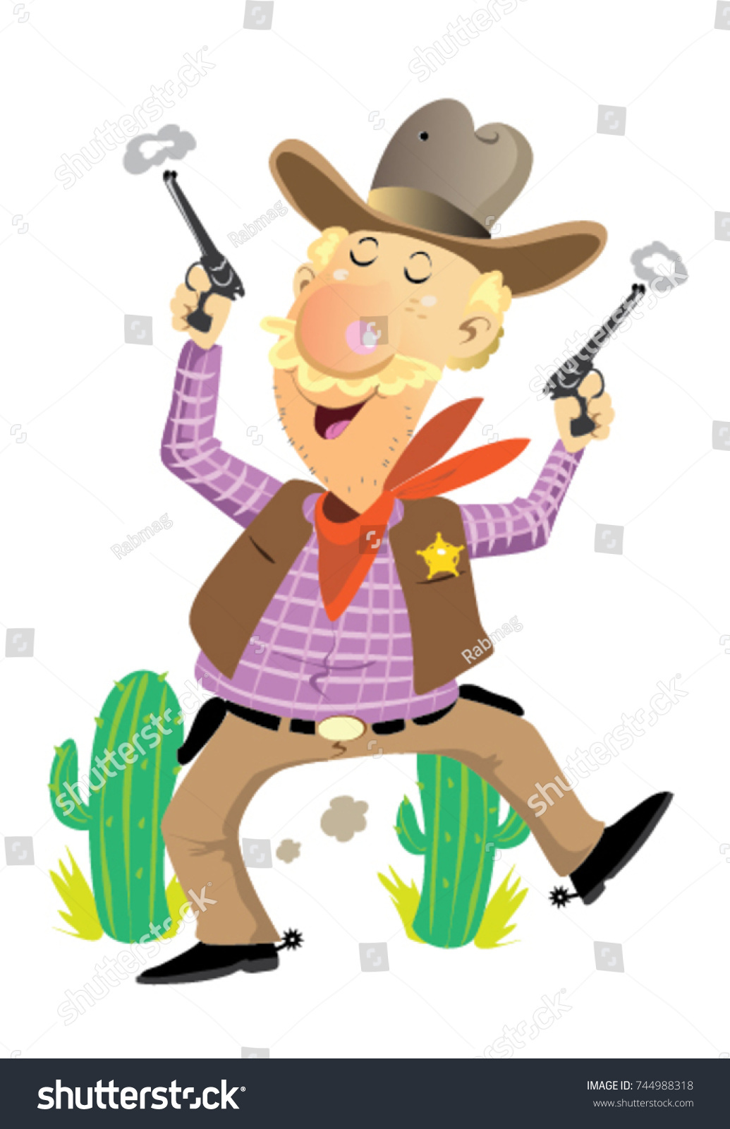 Cowboy Dance Stock Vector (Royalty Free) 744988318 | Shutterstock