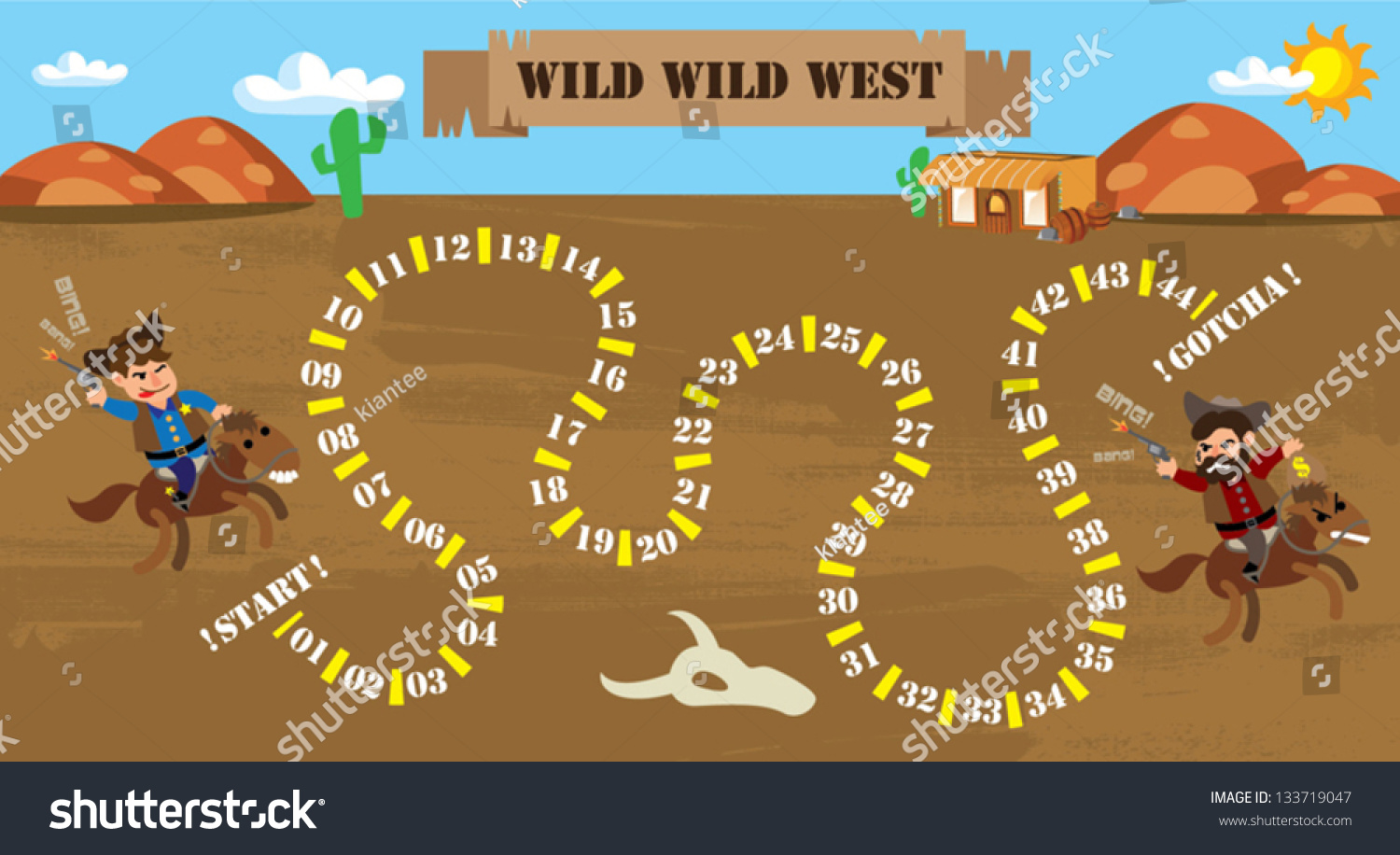 Cowboy Game: vector de stock (libre de regalías) 133719047