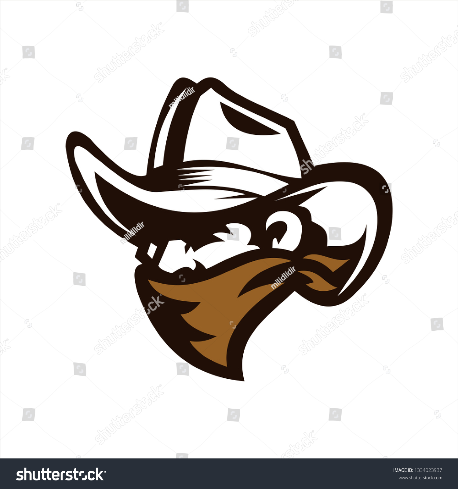Cowboy Hat Man Logo: vector de stock (libre de regalías) 1334023937 ...