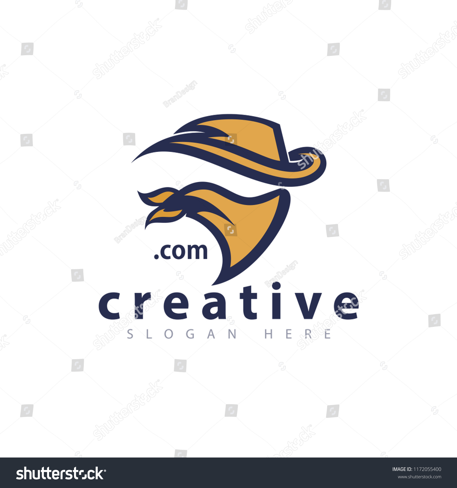 Cowboy Head Logo Icon Vector Template Stock Vector (Royalty Free ...