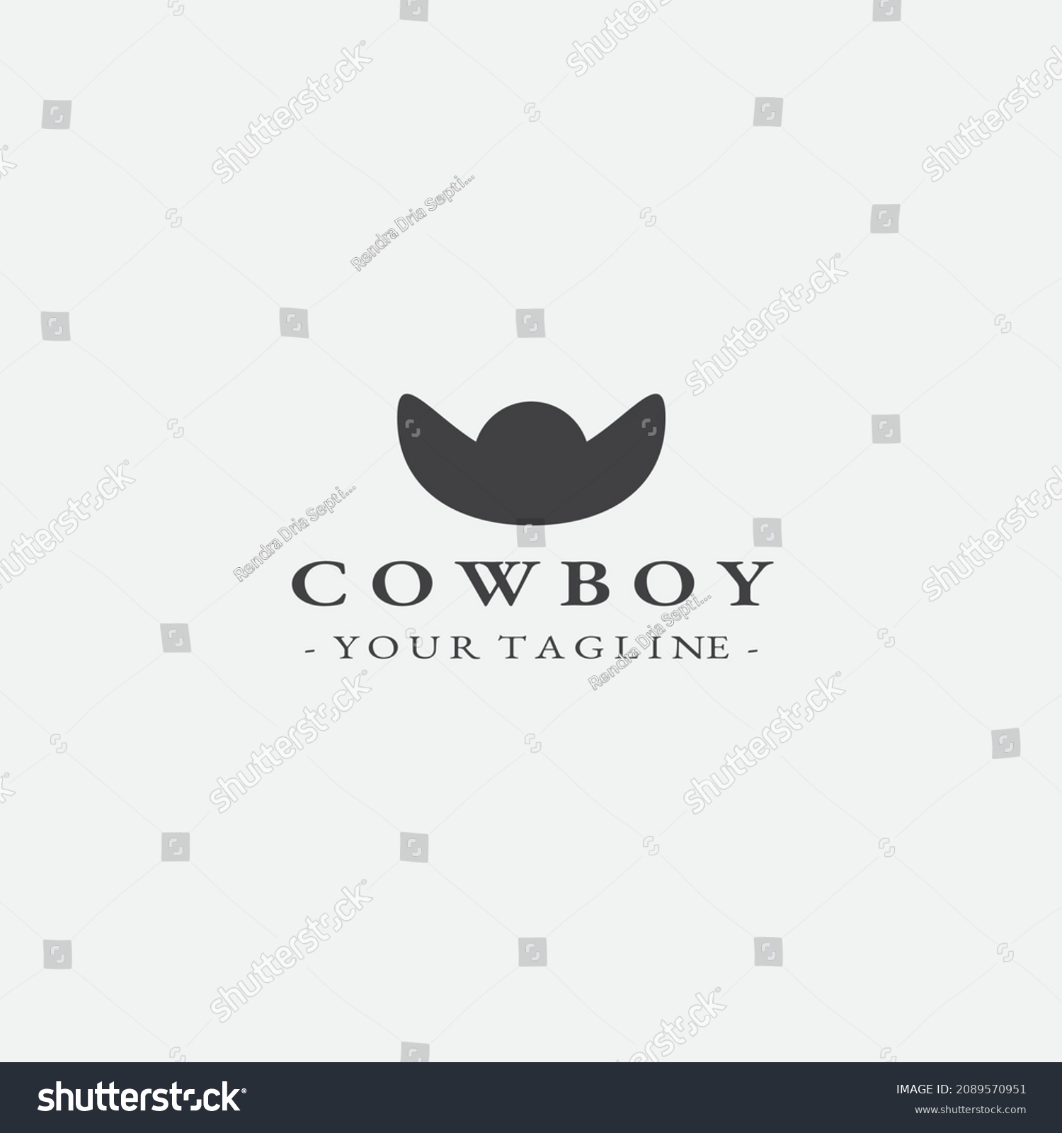 Cowboy Logo Design Simple Black Template Stock Vector (Royalty Free ...