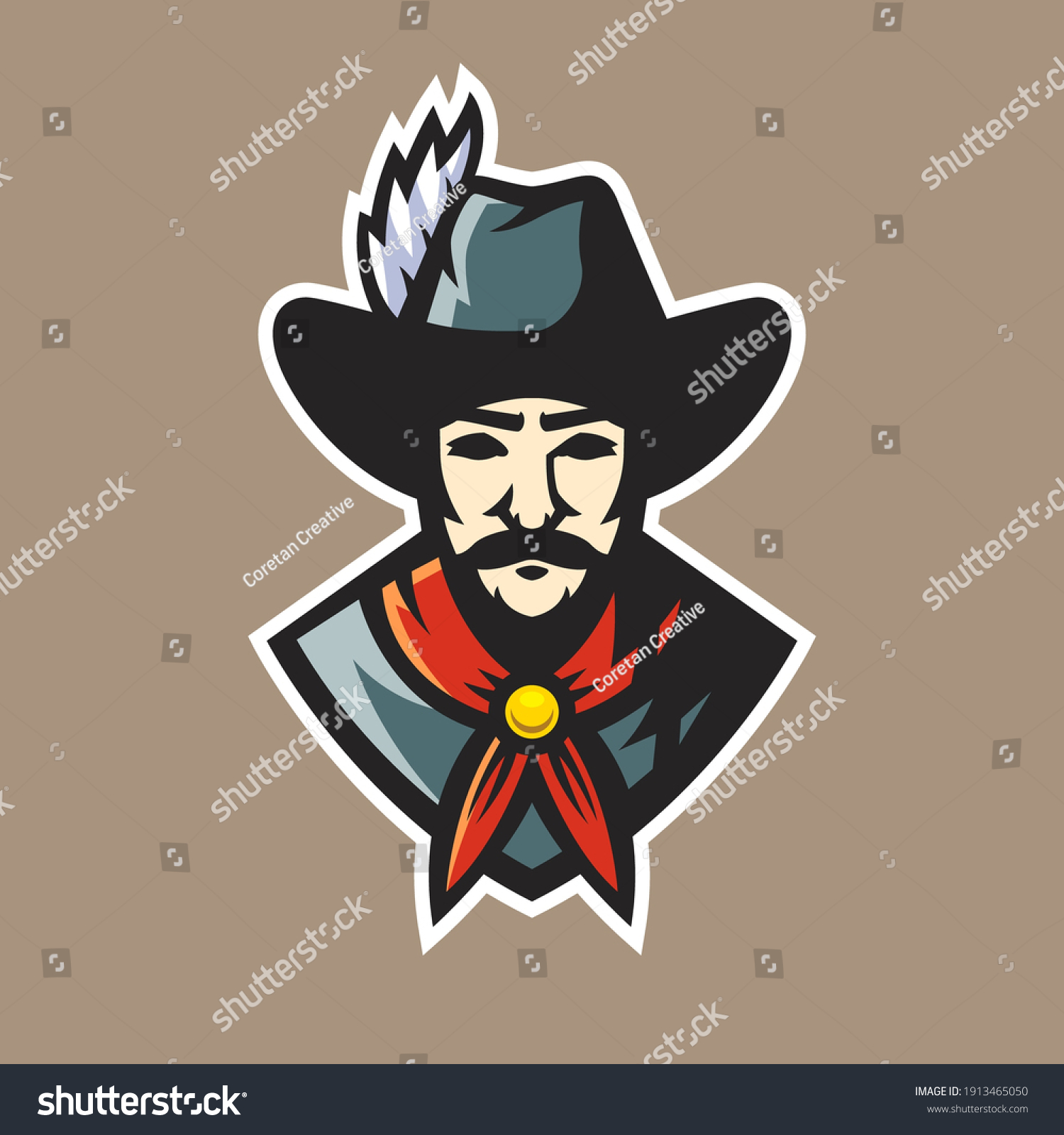 Cowboy Mascot Logo Design Vector Stock Vector (Royalty Free) 1913465050 ...