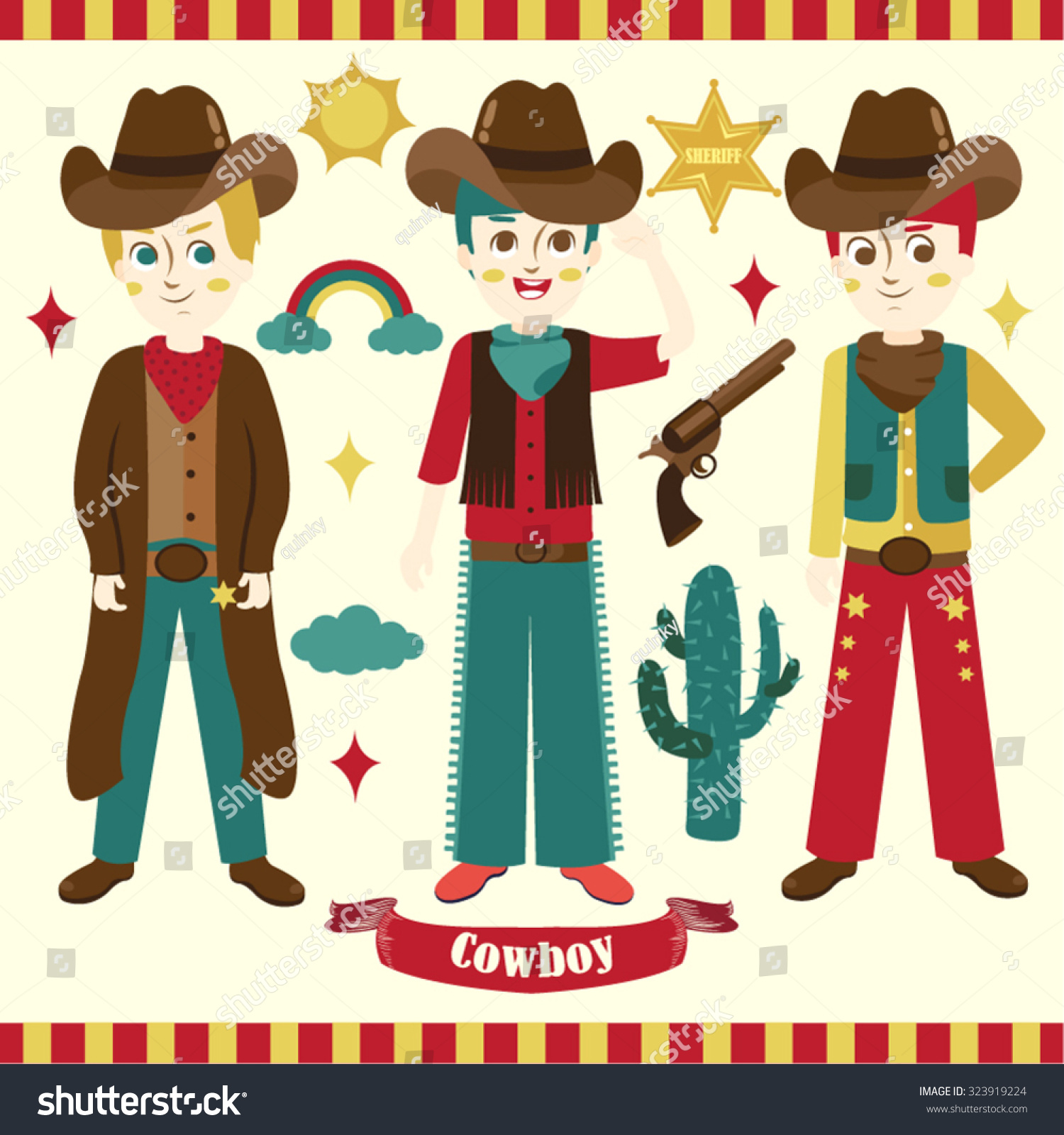 Cowboy Vector Design Illustration: vector de stock (libre de regalías ...