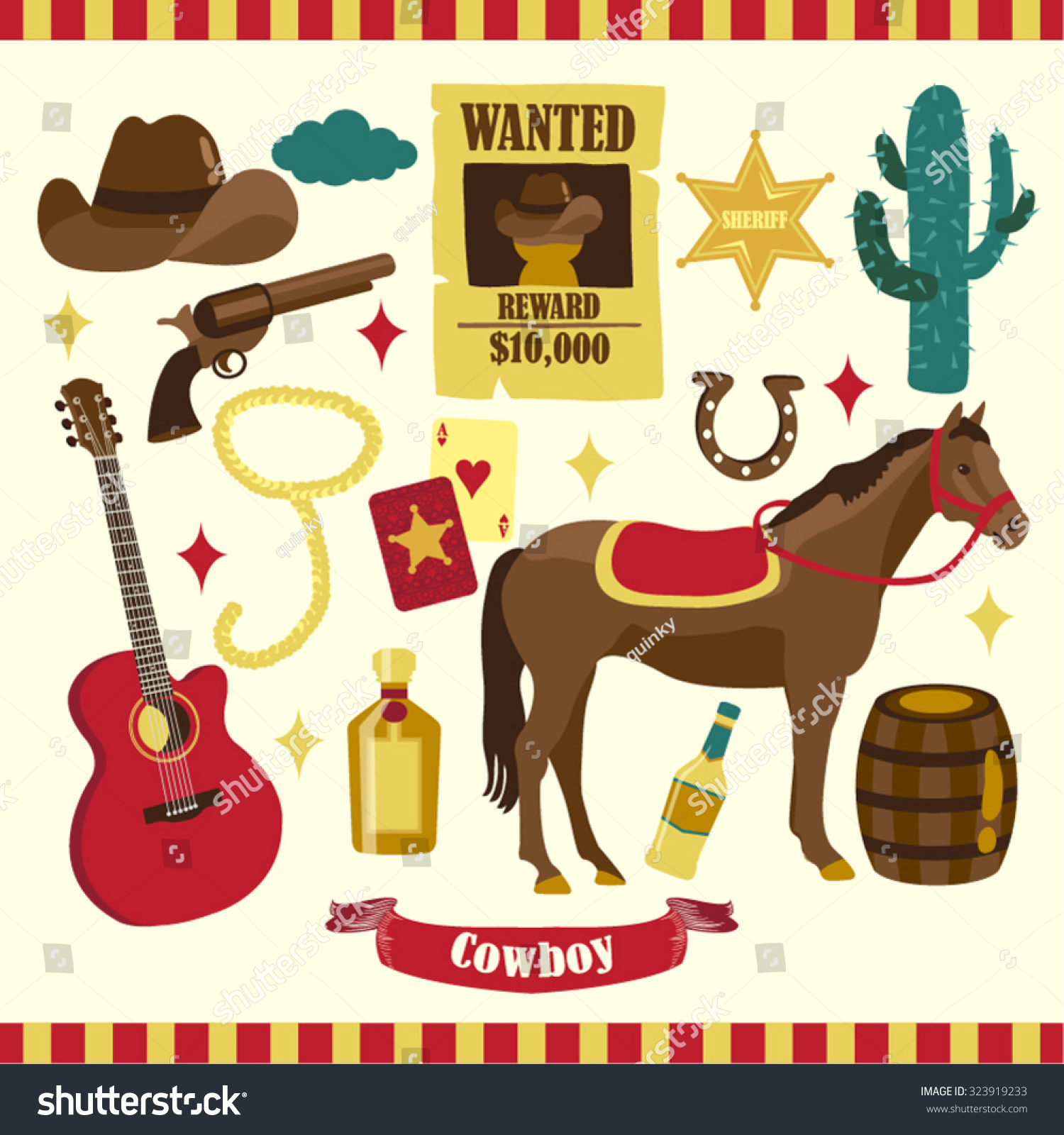Cowboy Vector Design Illustration Stock Vector (Royalty Free) 323919233