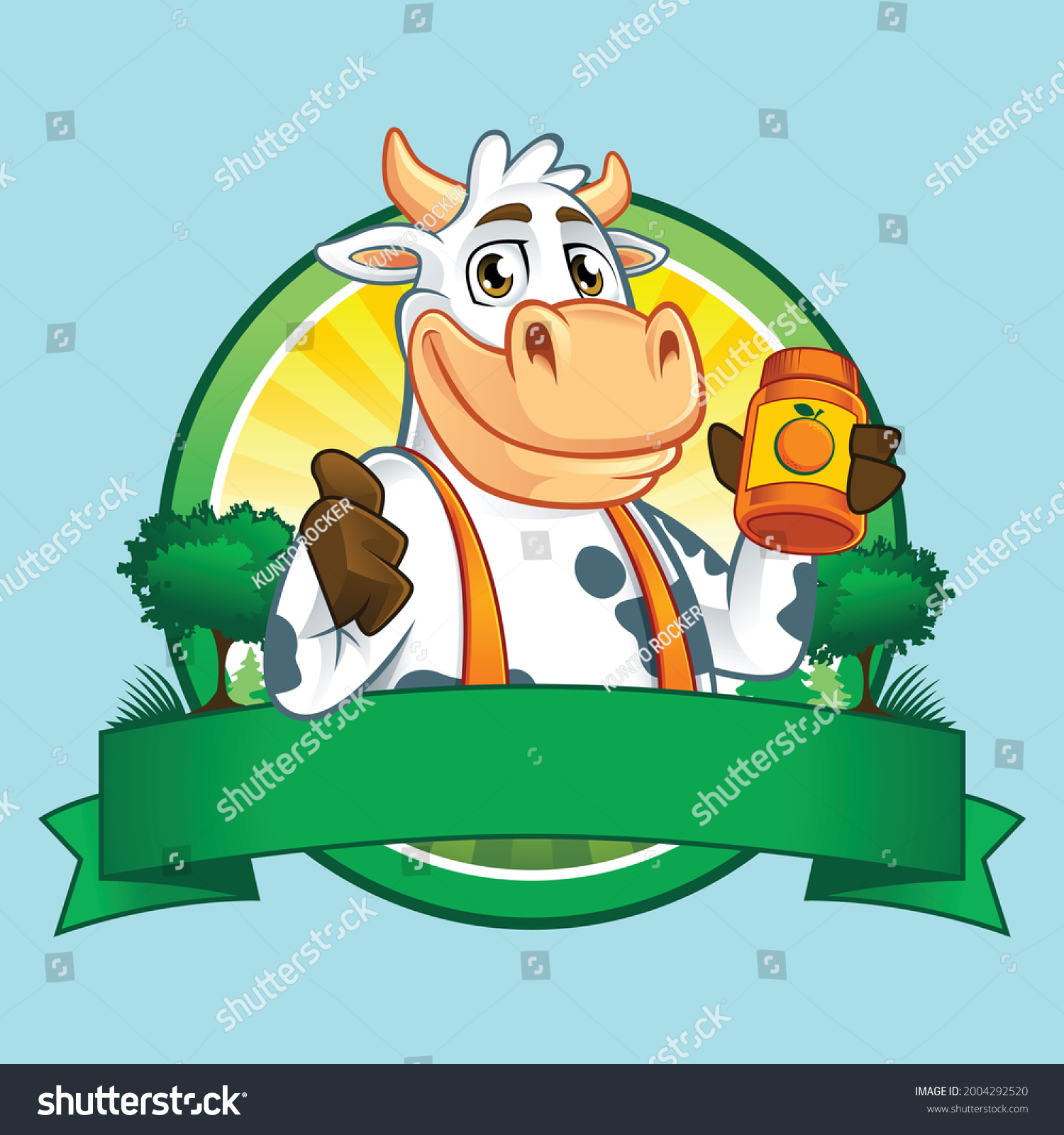 Cows Carry Bottles Logo Design Background Stock Vector (Royalty Free ...