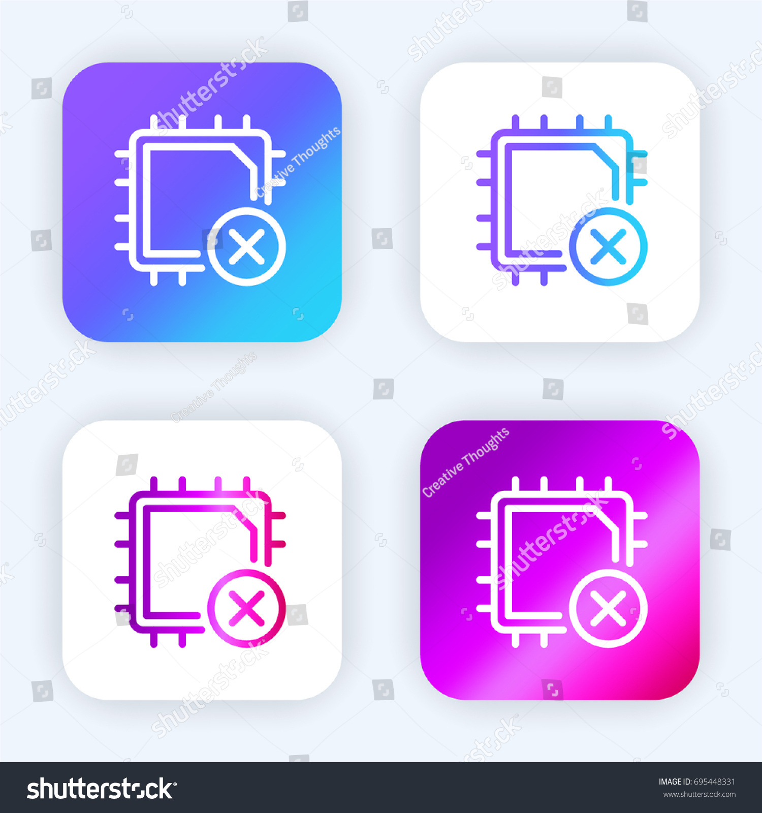Cpu Bright Purple Blue Gradient App Stock Vector (Royalty Free ...