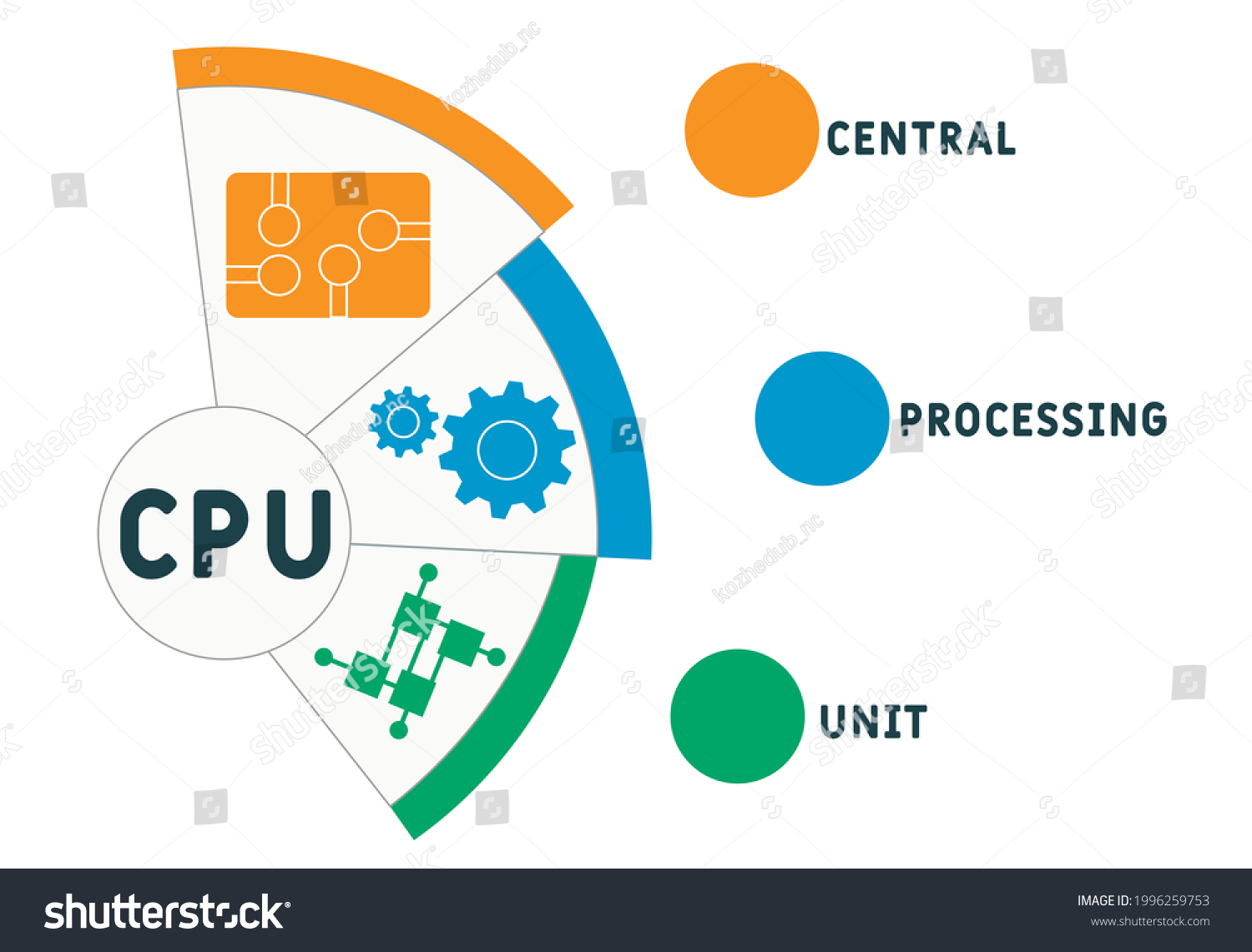 Cpu Central Processing Unit Acronym Business Stock Vector (Royalty Free ...