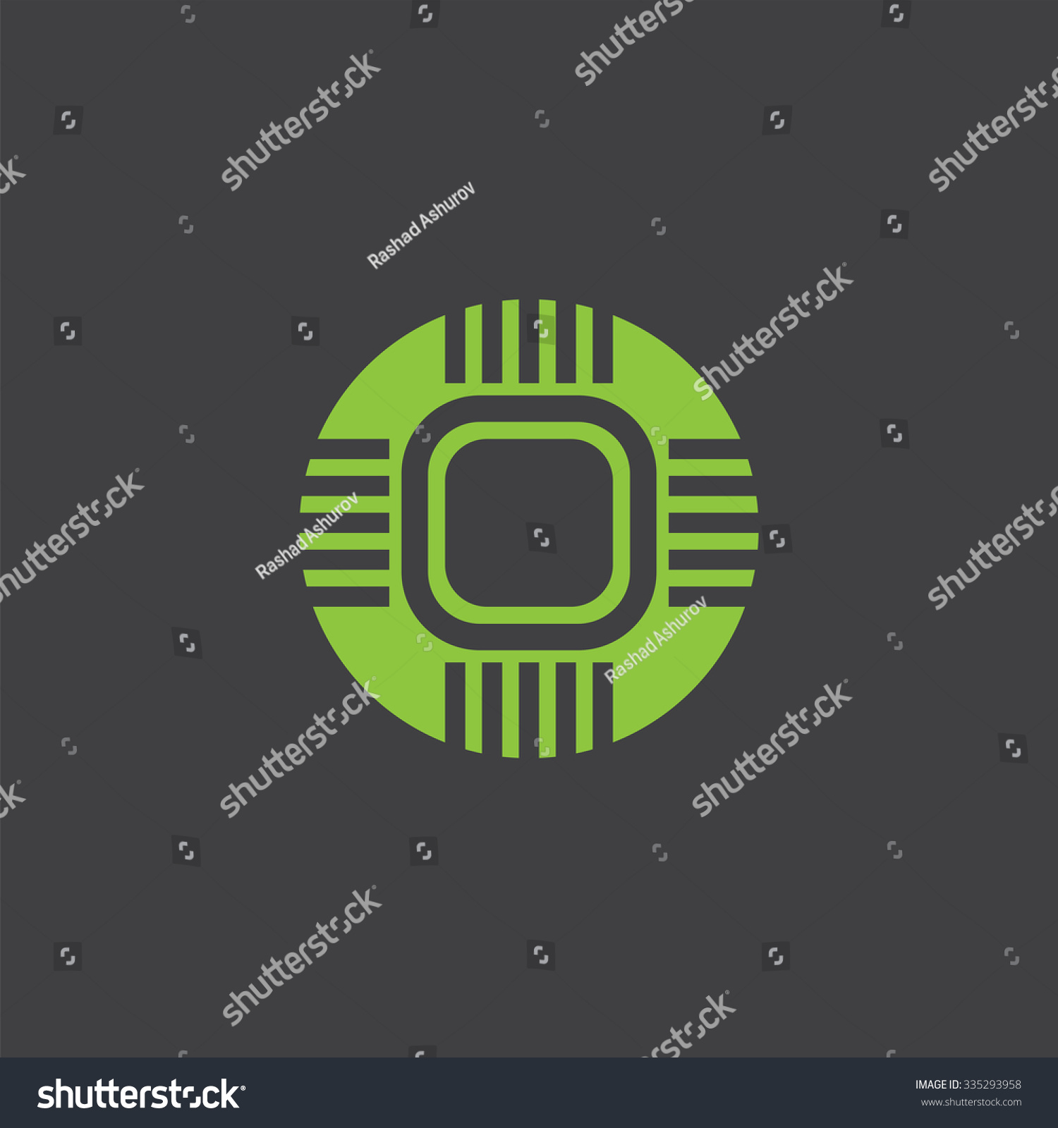 Cpu Cut Identity Template Icon Design Stock Vector (Royalty Free ...
