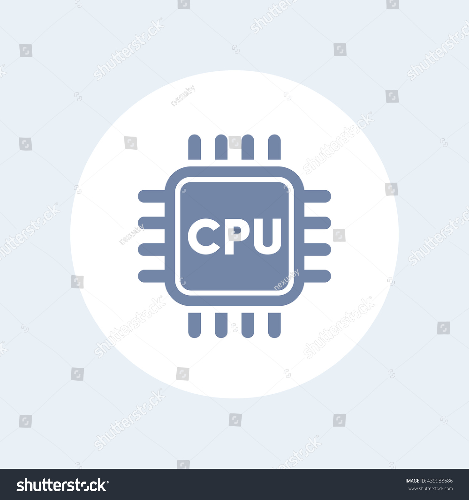 Cpu Icon Central Processing Unit Electronic Stock Vector (Royalty Free ...