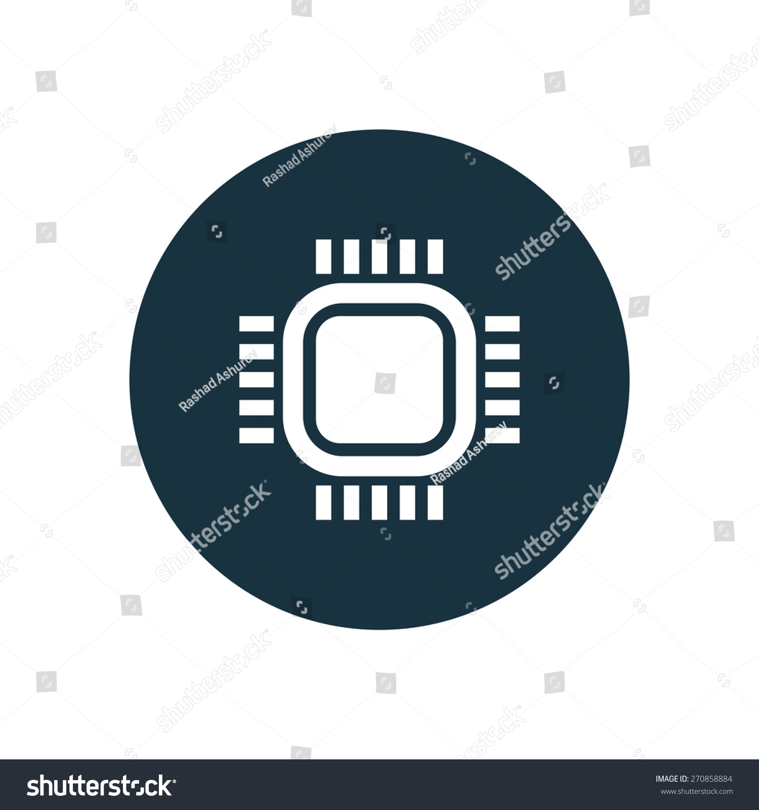 Cpu Icon Circle Shape On White Stock Vector (Royalty Free) 270858884 ...