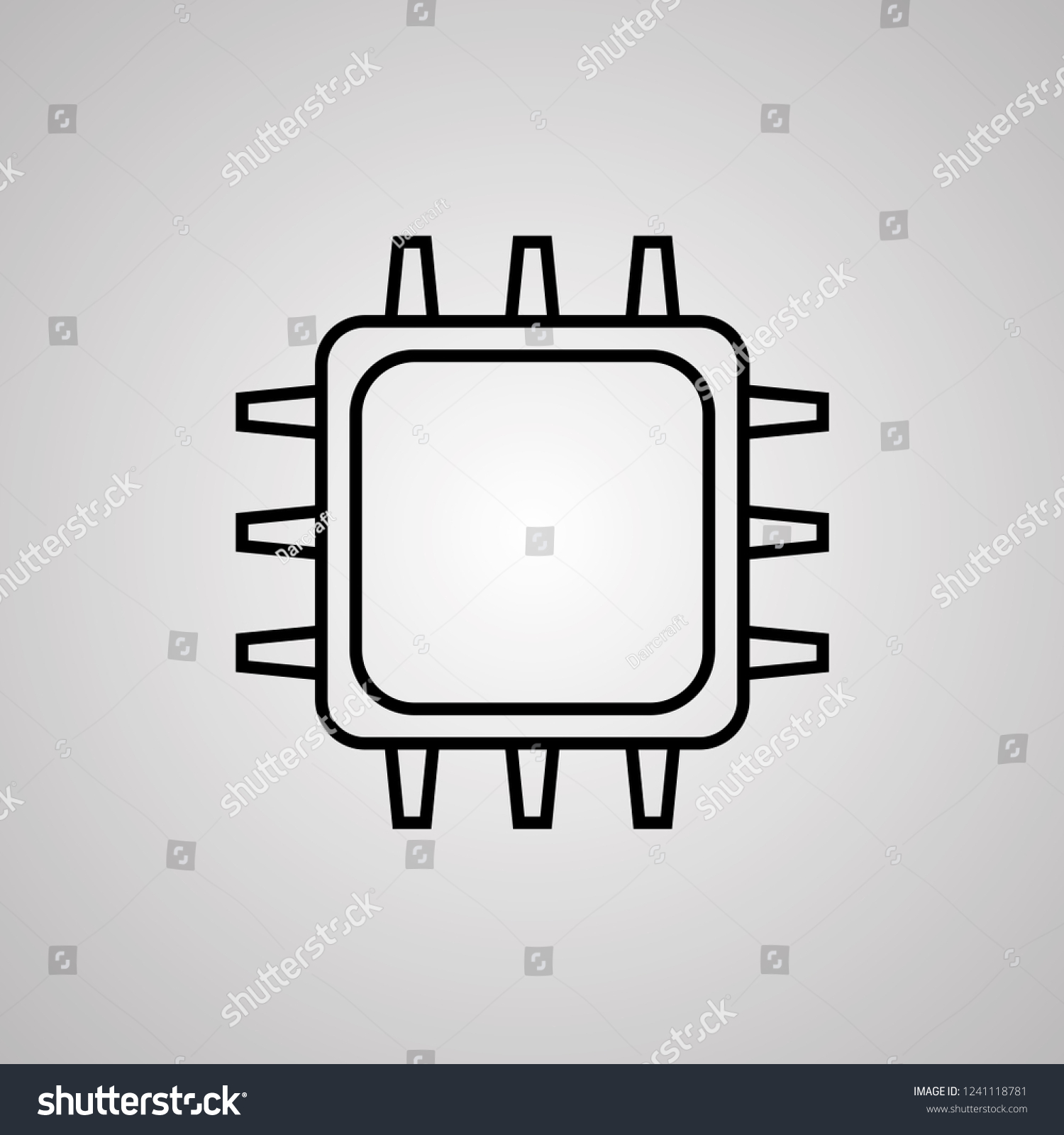 Cpu Icon Vector Illustration Linear Symbol Stock Vector (Royalty Free ...