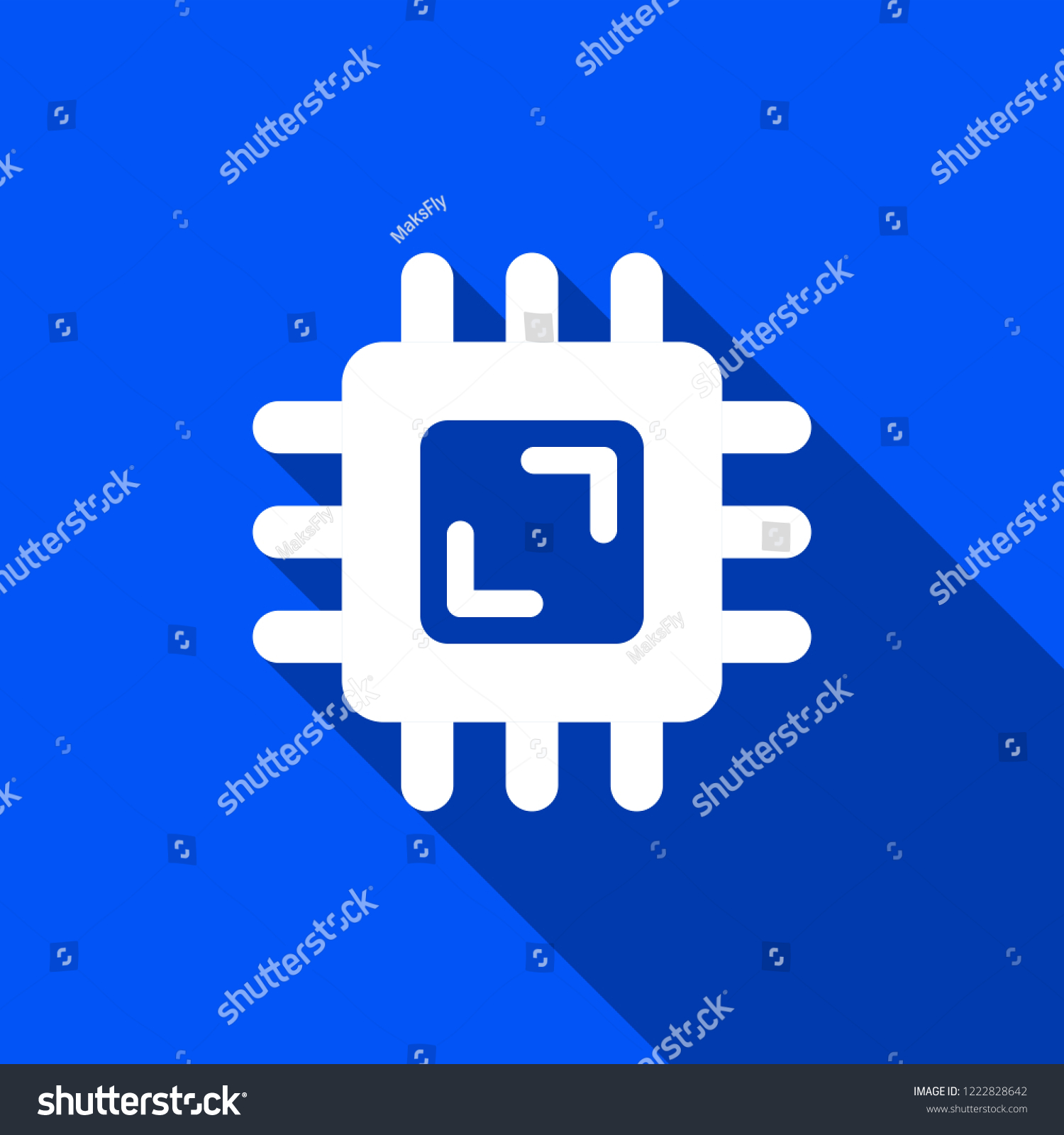 Cpu Icon Shadow Sign Design Stock Vector (Royalty Free) 1222828642 ...