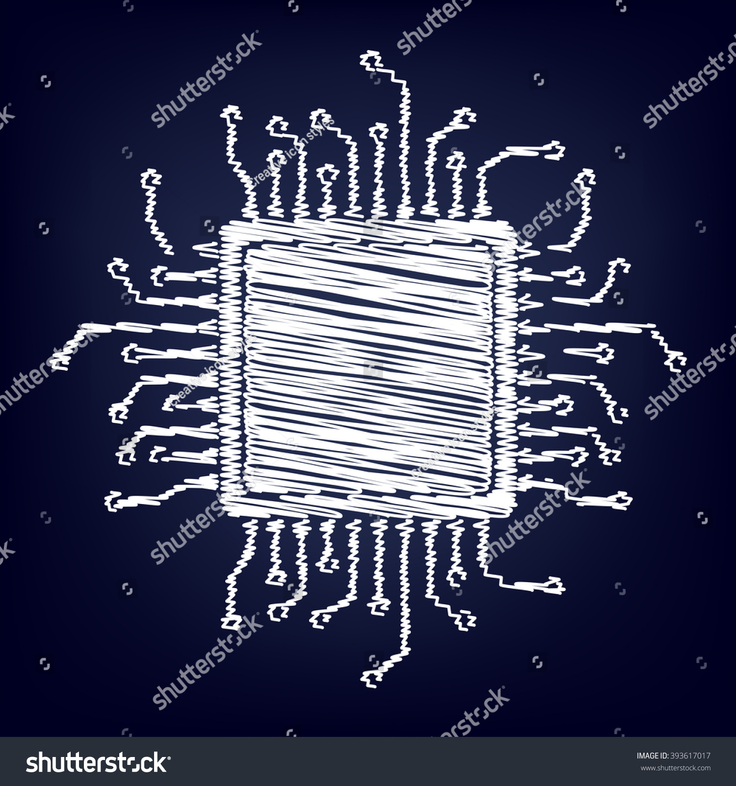 Cpu Microprocessor Flat Style Stock Vector (Royalty Free) 393617017 ...
