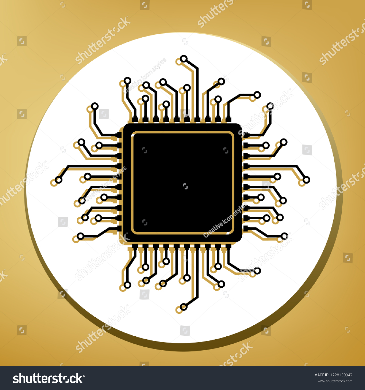 Cpu Microprocessor Illustration Vector Black Icon Stock Vector (Royalty ...