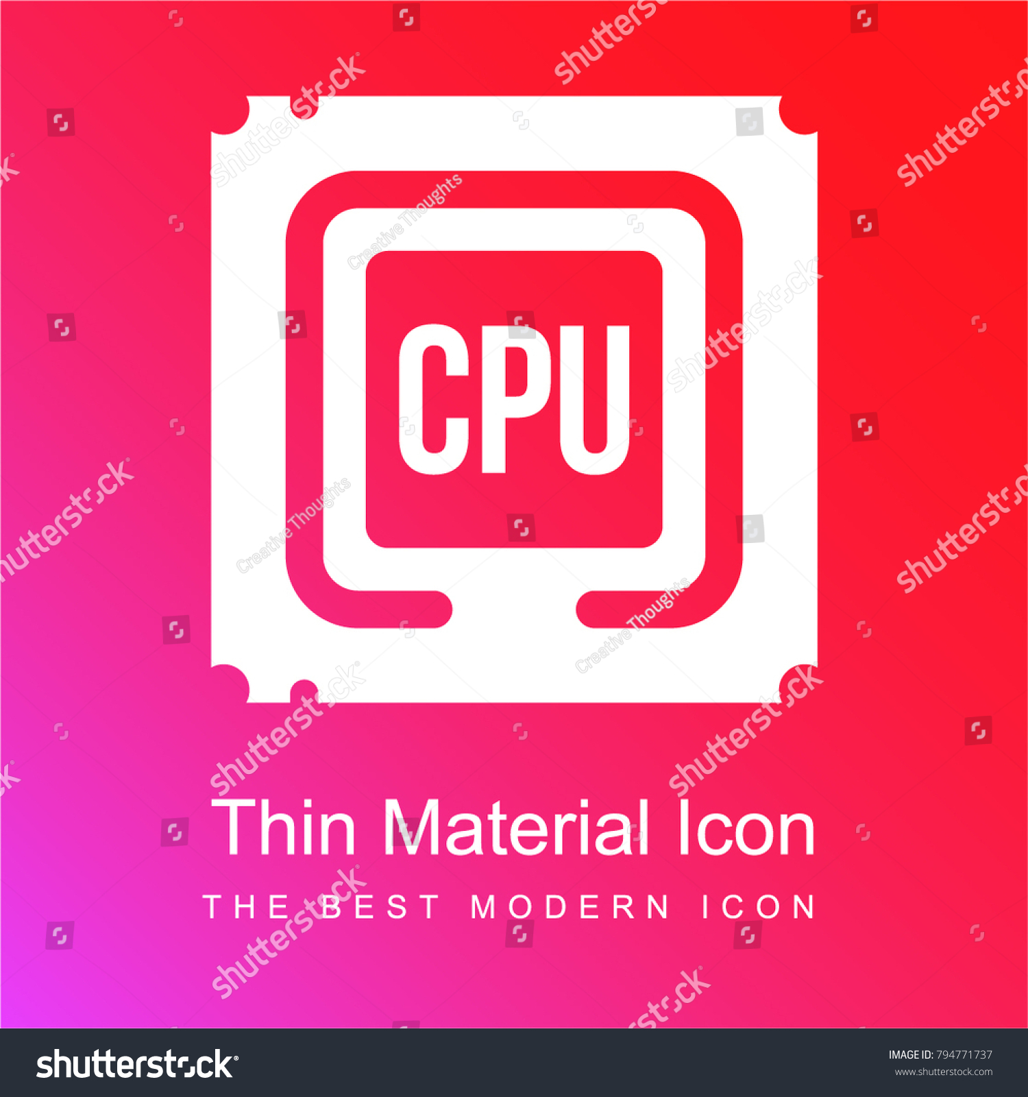 Cpu Processor Red Pink Gradient Material Stock Vector (Royalty Free ...