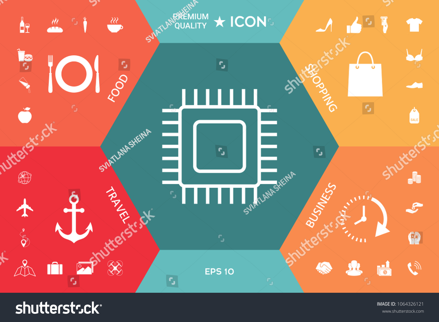 Cpu Symbol Icon Stock Vector (Royalty Free) 1064326121