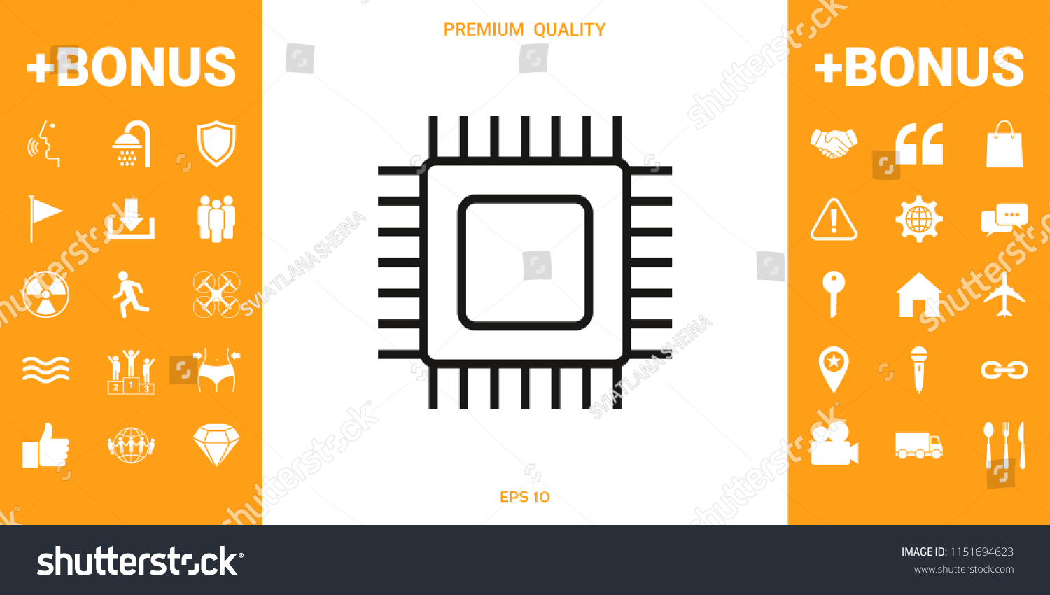 Cpu Symbol Icon Stock Vector (Royalty Free) 1151694623 | Shutterstock