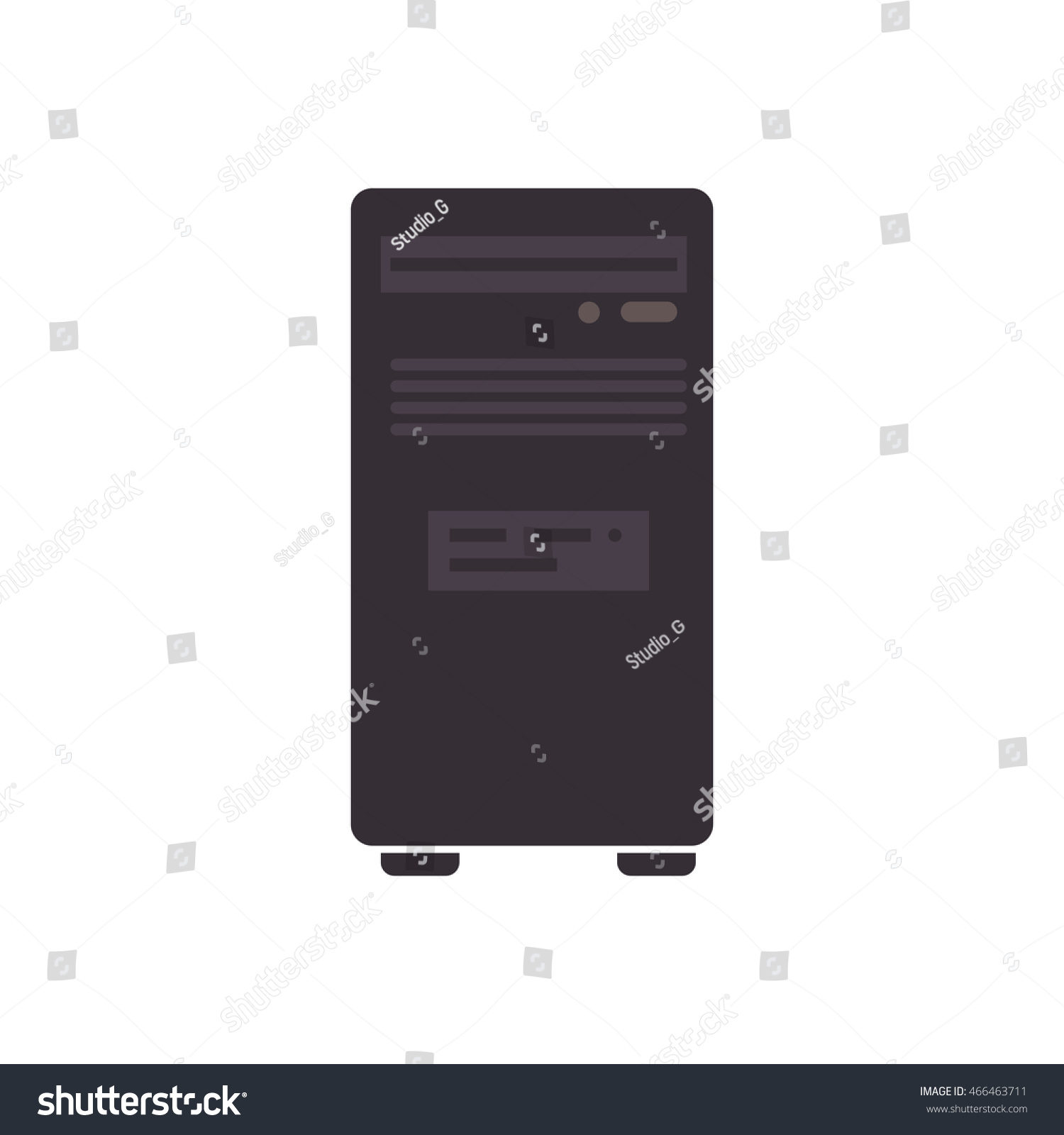 Cpu Tower Box Computer Case Pc Stock Vector (Royalty Free) 466463711 ...
