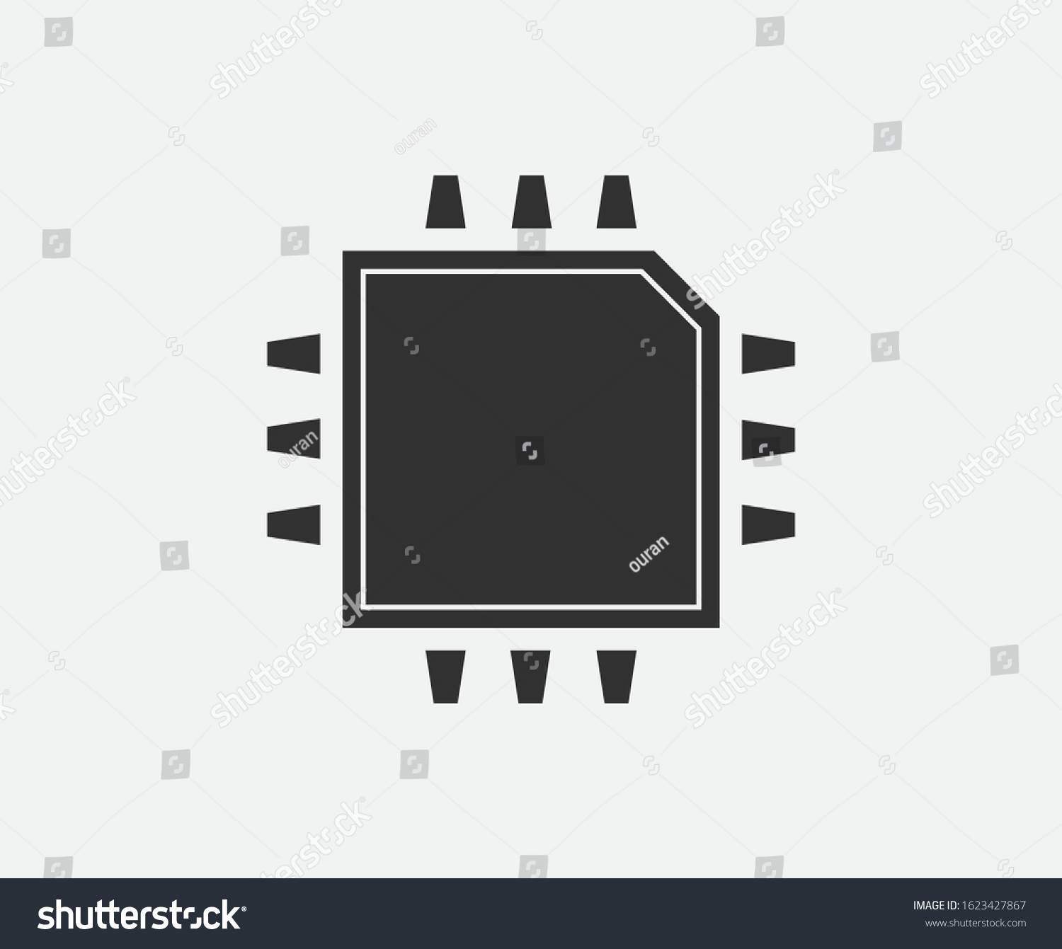 Cpu Vector Icon Chip Cpu Vector Stock Vector (Royalty Free) 1623427867 ...