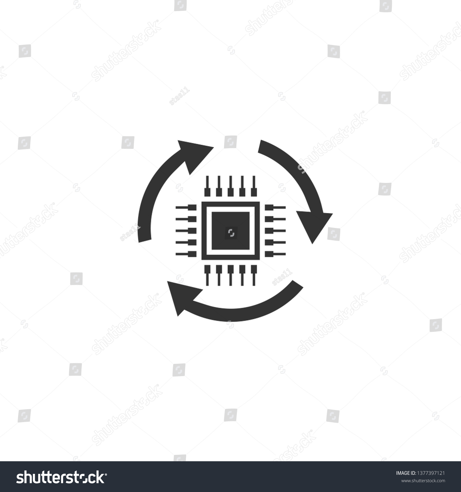 Cpu Arrow Icon Simple Design Vector Stock Vector (Royalty Free ...