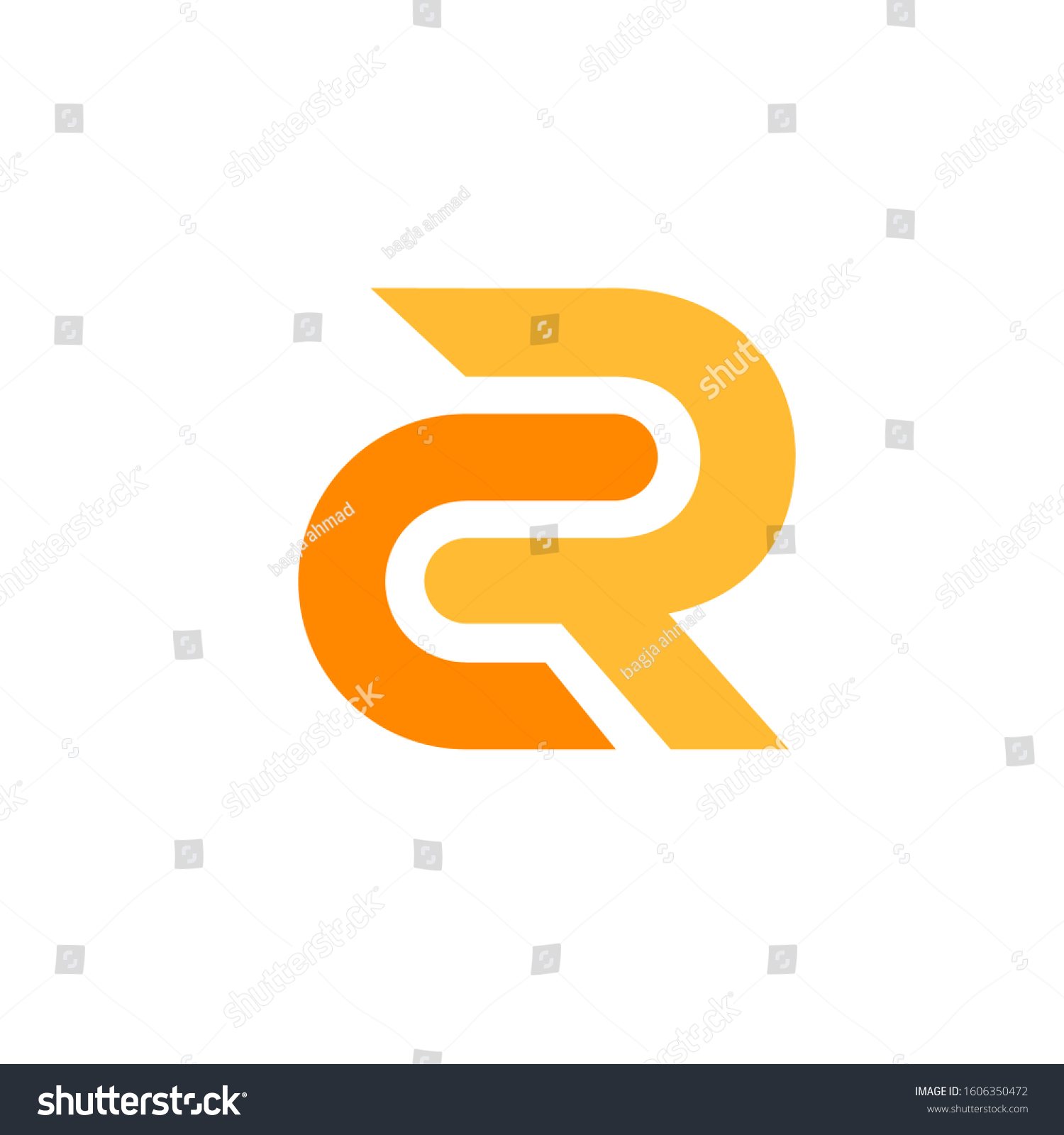 Cr Logo Design Simple Modern Template Stock Vector (Royalty Free ...