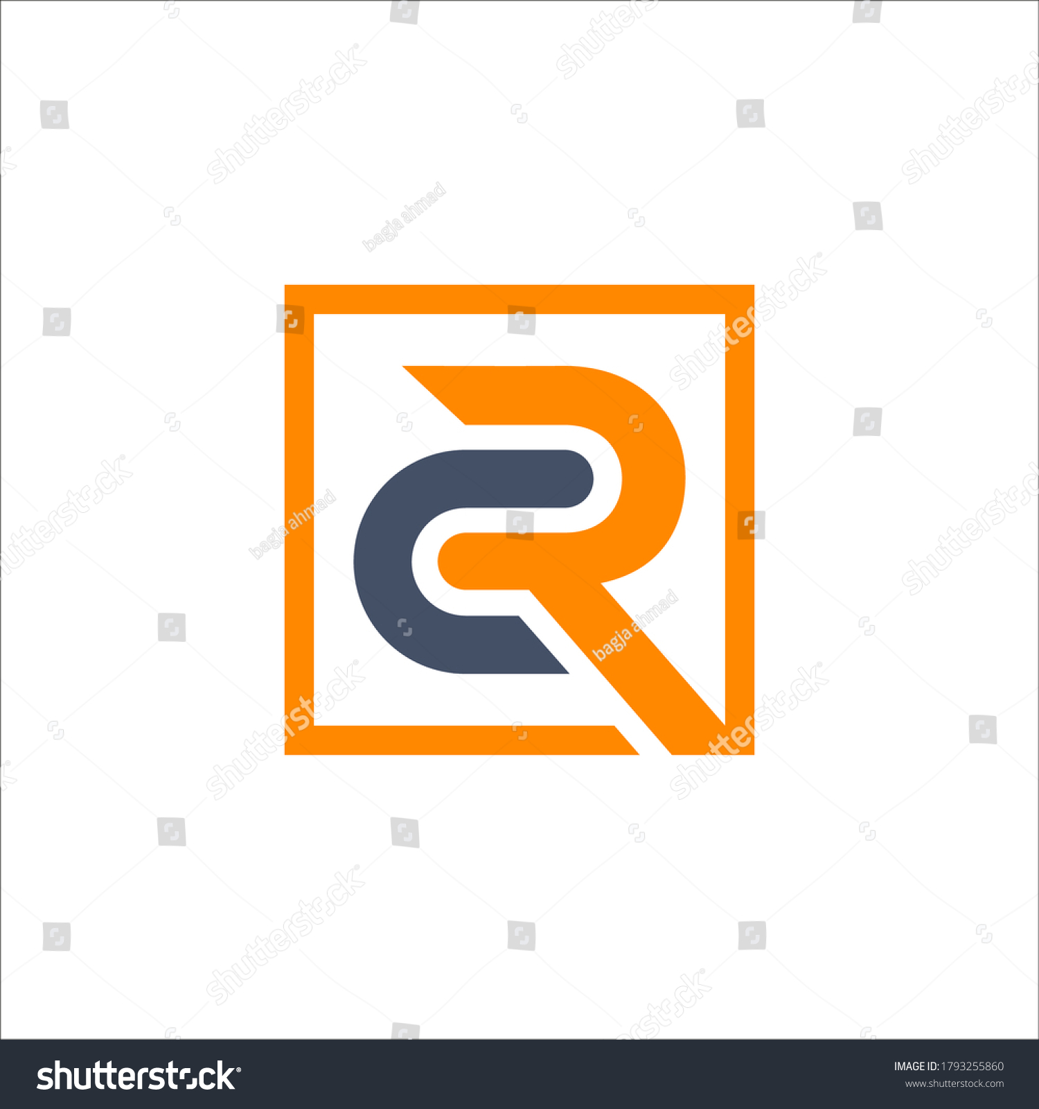 Cr Logo Design Vector Sign Stock Vector (Royalty Free) 1793255860